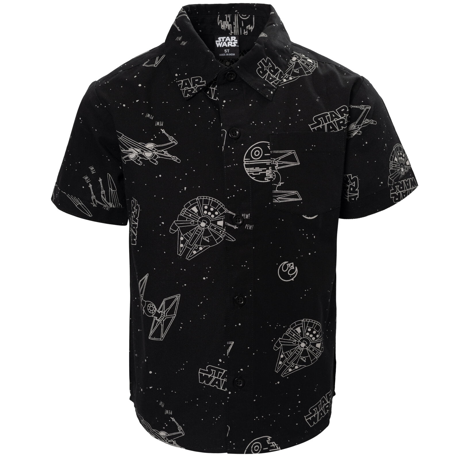 Star Wars Button Down Dress Shirt, Millennium Falcon, TIE Fighter, X ...