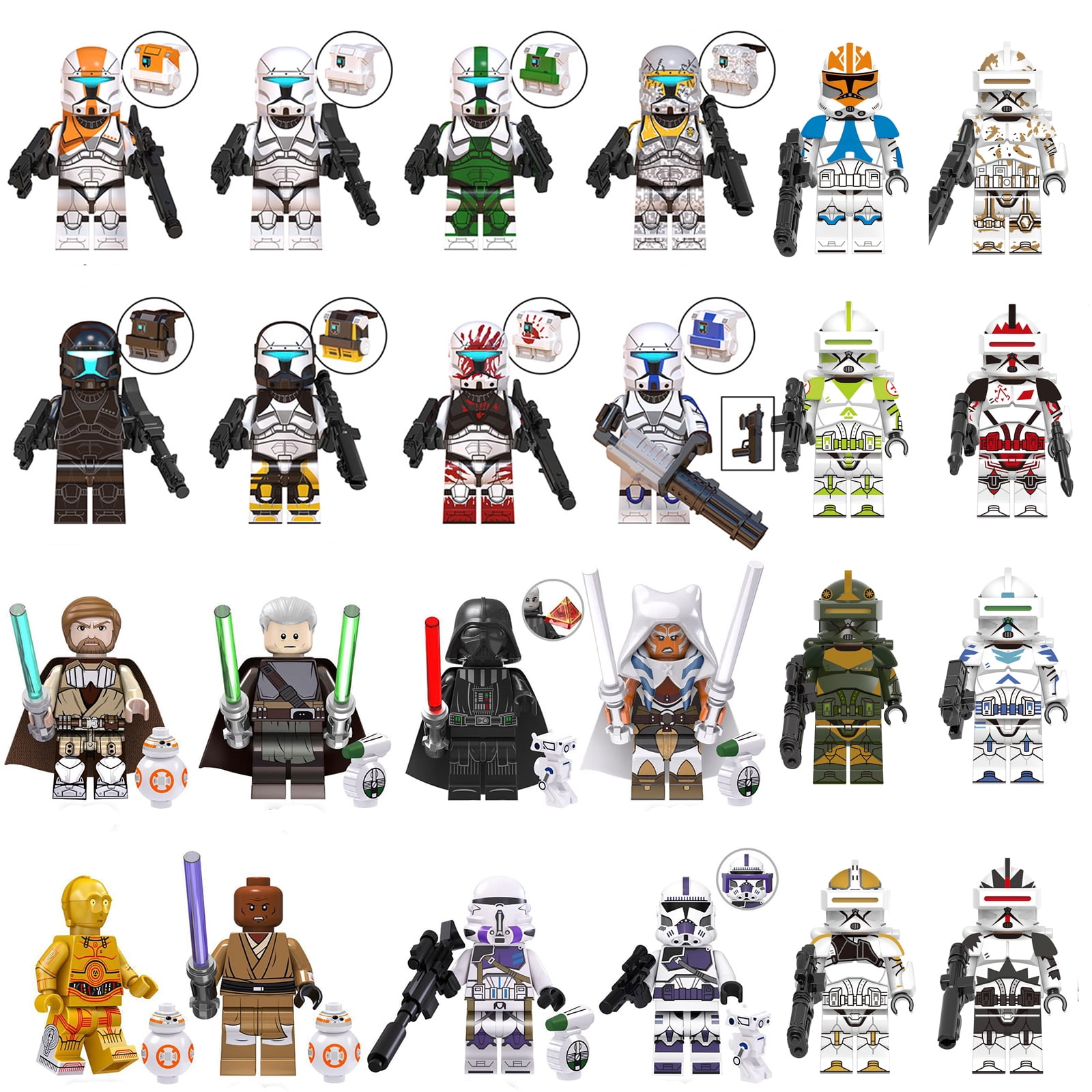 Star Wars Minifigures Commandos Darth Vader Clone Troopers Action ...