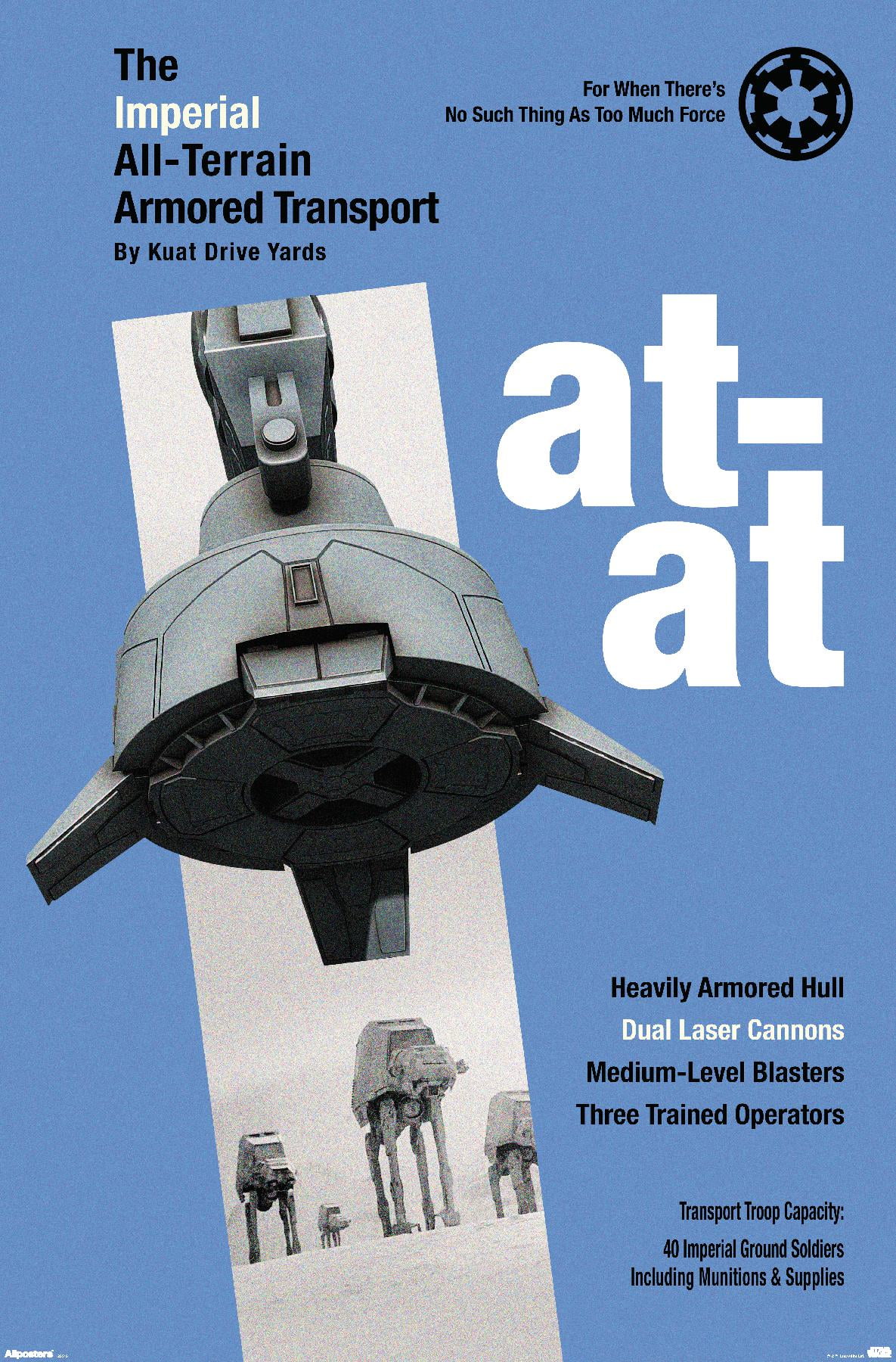 Star Wars: Moving At Lightspeed - AT-AT Wall Poster, 14.725" x 22.375 ...