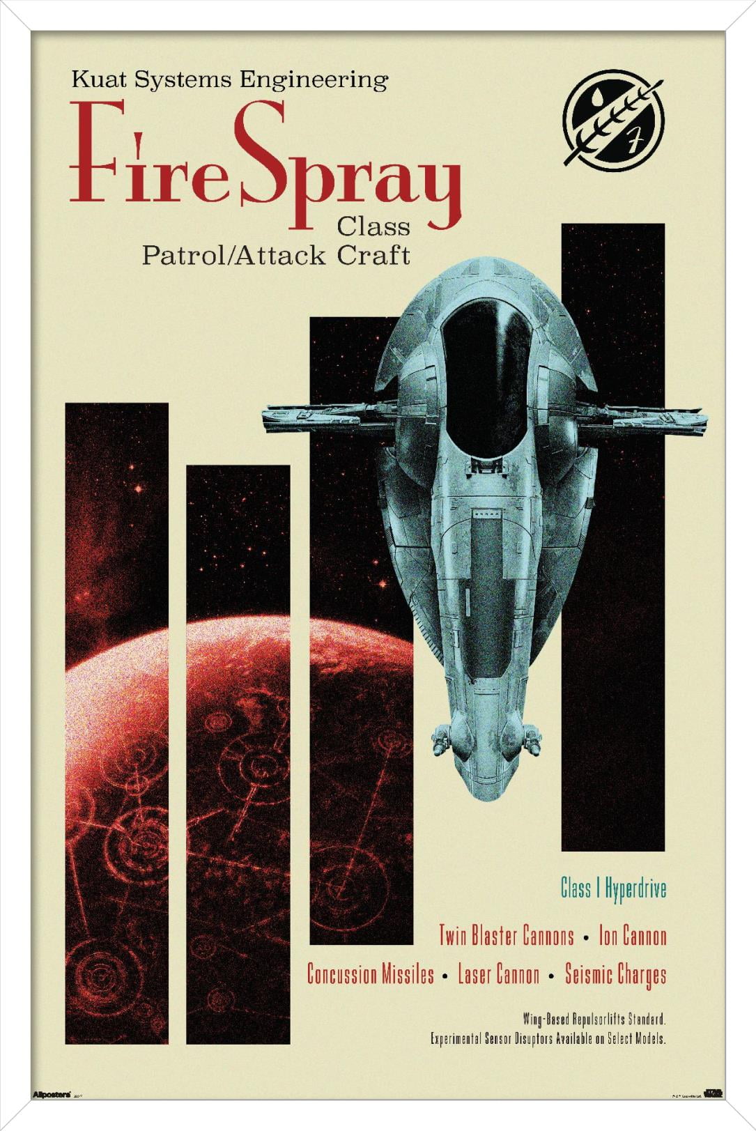 Star Wars: Moving At Lightspeed - Firespray Wall Poster, 14.725" x 22. ...