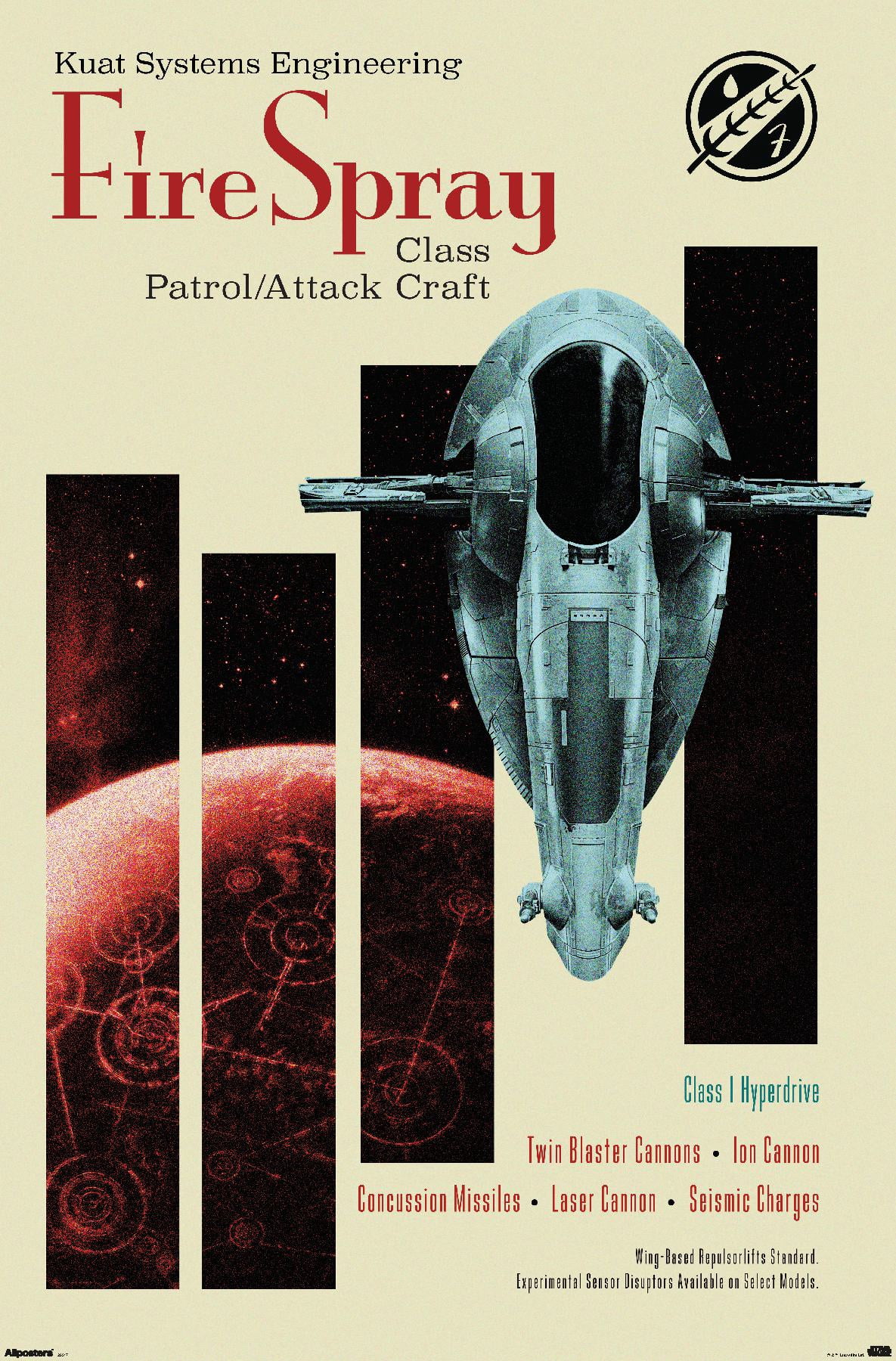 Star Wars: Moving At Lightspeed - Firespray Wall Poster, 22.375" x 34 ...