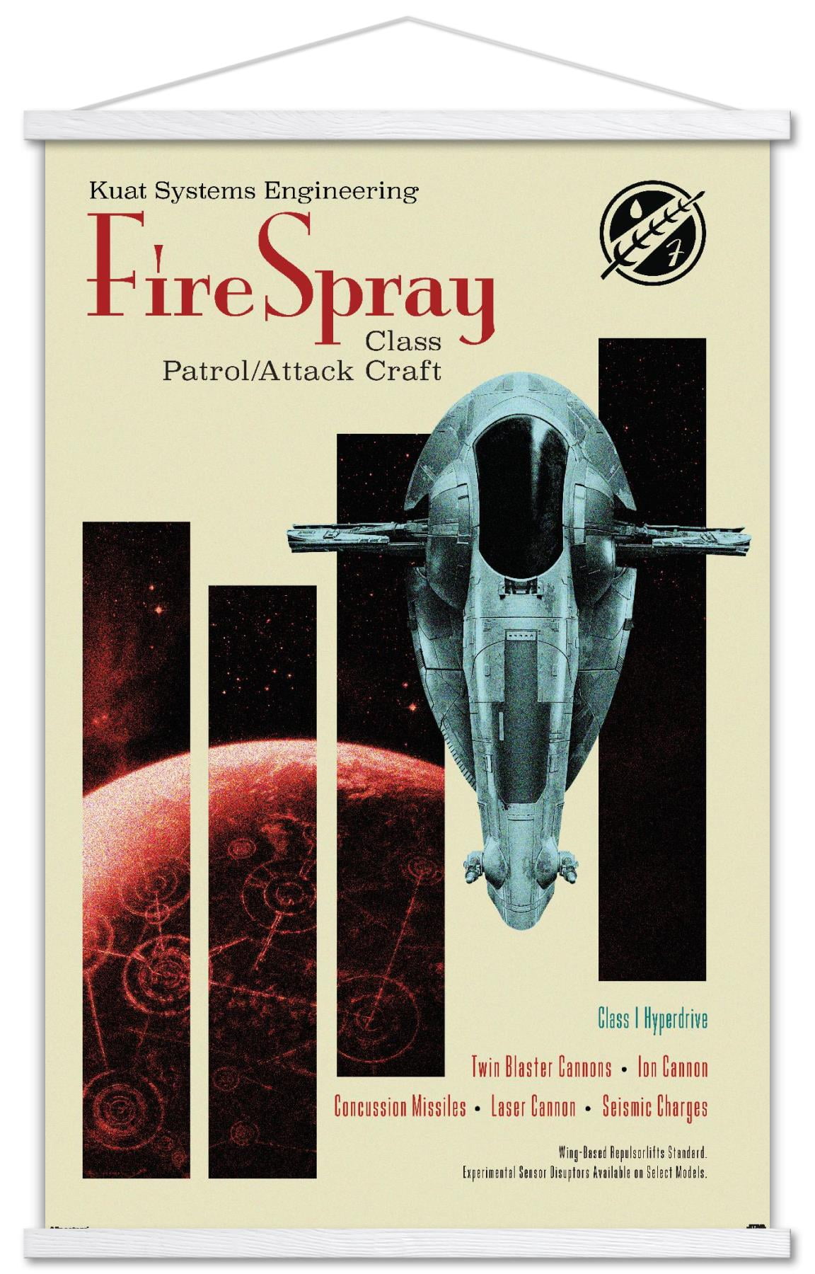 Star Wars: Moving At Lightspeed - Firespray Wall Poster with Magnetic ...