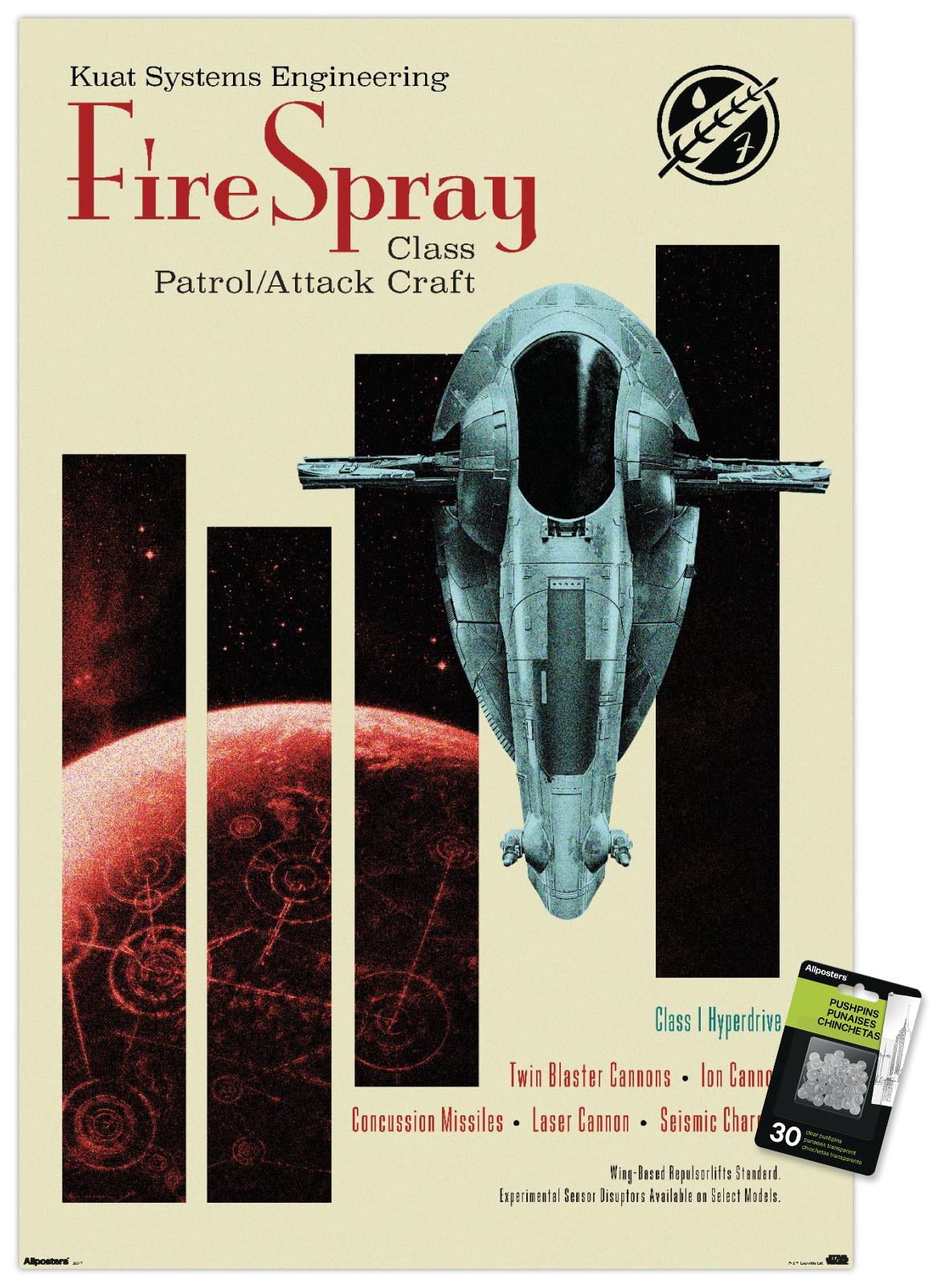 Star Wars: Moving At Lightspeed - Firespray Wall Poster with Pushpins ...