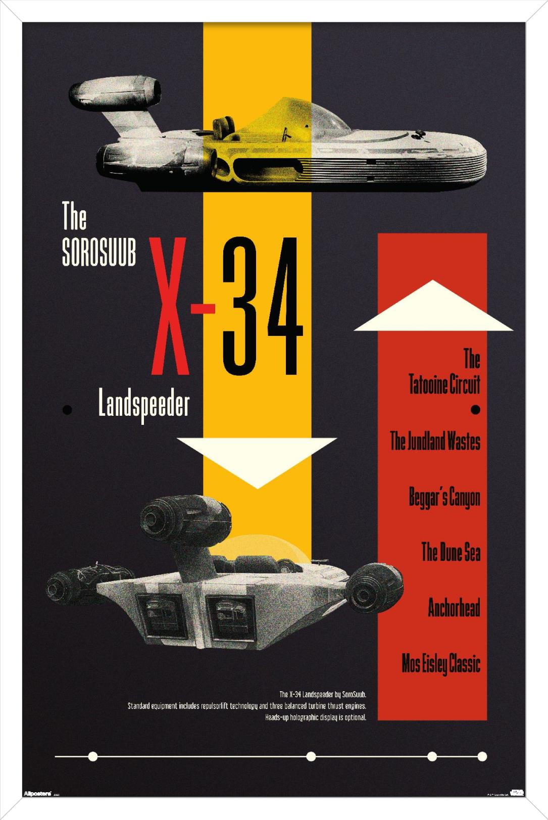 Star Wars: Moving At Lightspeed - Landspeeder Wall Poster, 14.725" x 22 ...