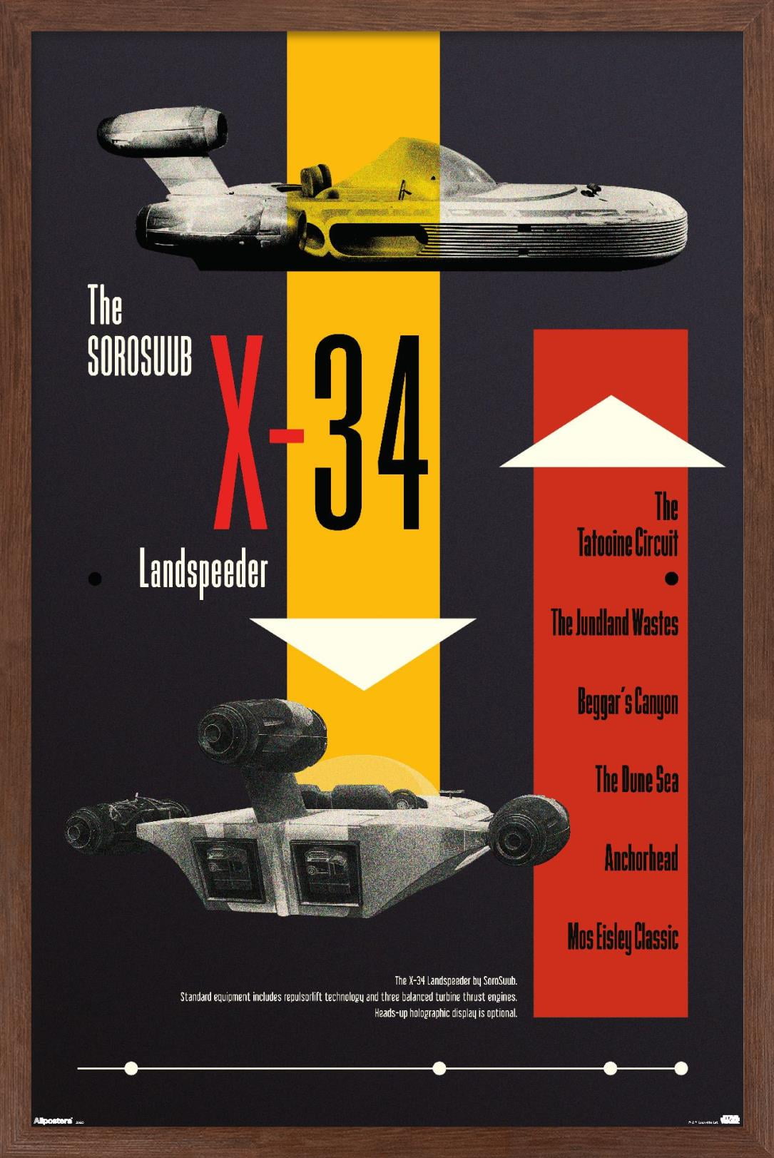 Star Wars: Moving At Lightspeed - Landspeeder Wall Poster, 22.375" x 34 ...