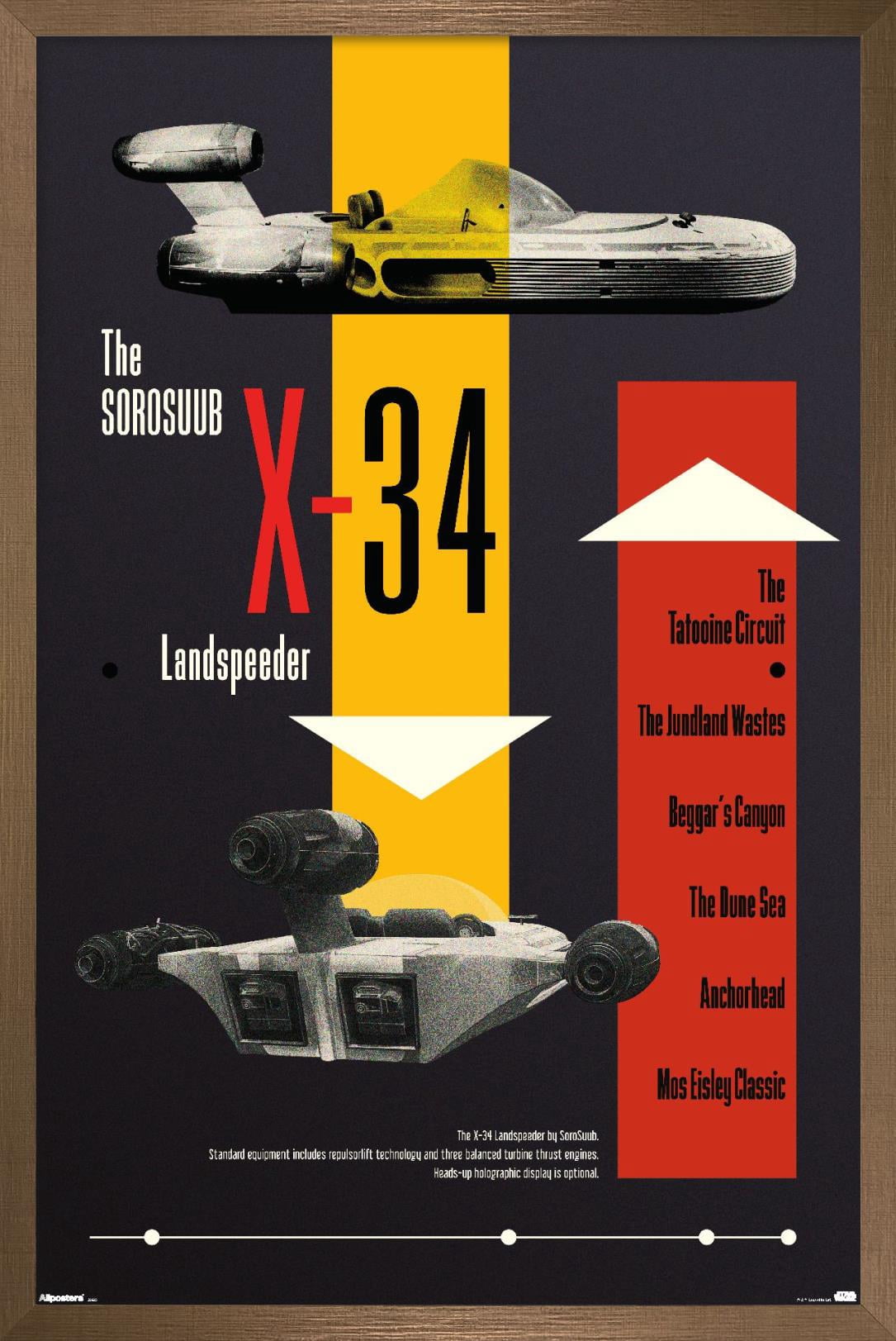 Star Wars: Moving At Lightspeed - Landspeeder Wall Poster, 22.375" x 34 ...