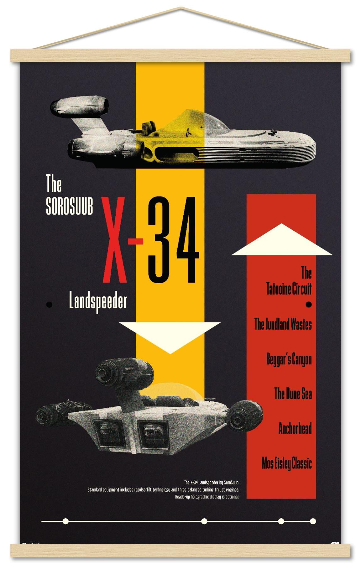 Star Wars: Moving At Lightspeed - Landspeeder Wall Poster with Magnetic ...