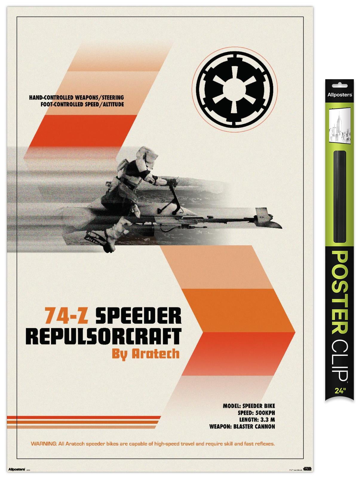 Star Wars: Moving At Lightspeed - Speeder Bike Wall Poster, 22.375" x ...