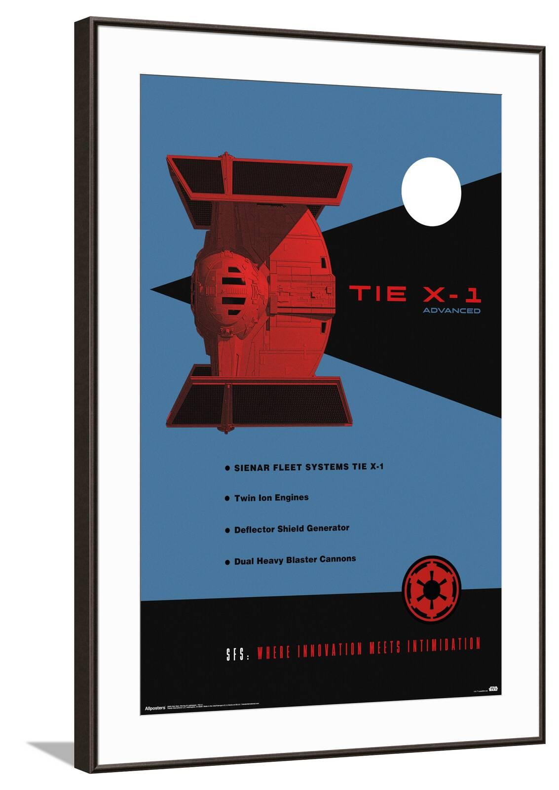 Star Wars: Moving At Lightspeed - TIE X-1 Canvas Wall Poster, 22.375" x ...