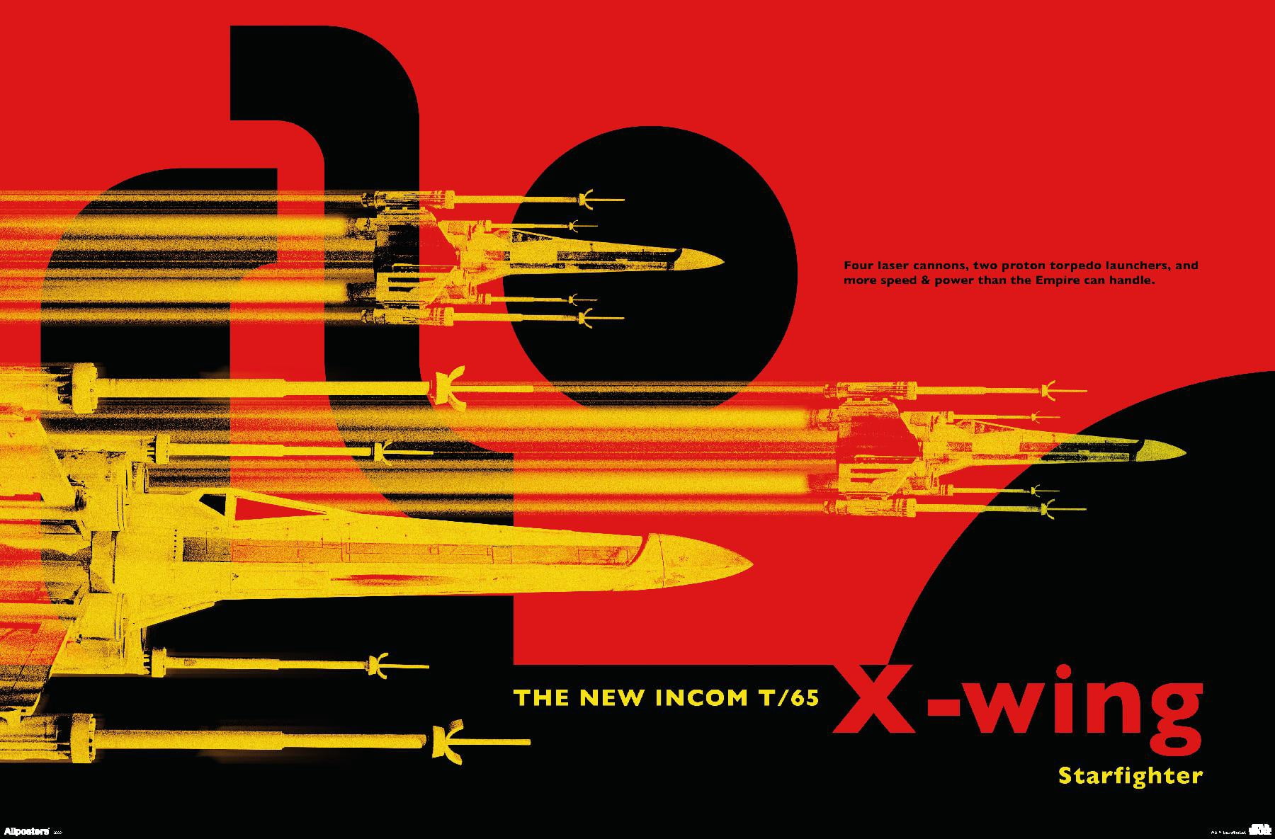 Star Wars: Moving At Lightspeed - X-Wing Wall Poster, 14.725" x 22.375 ...