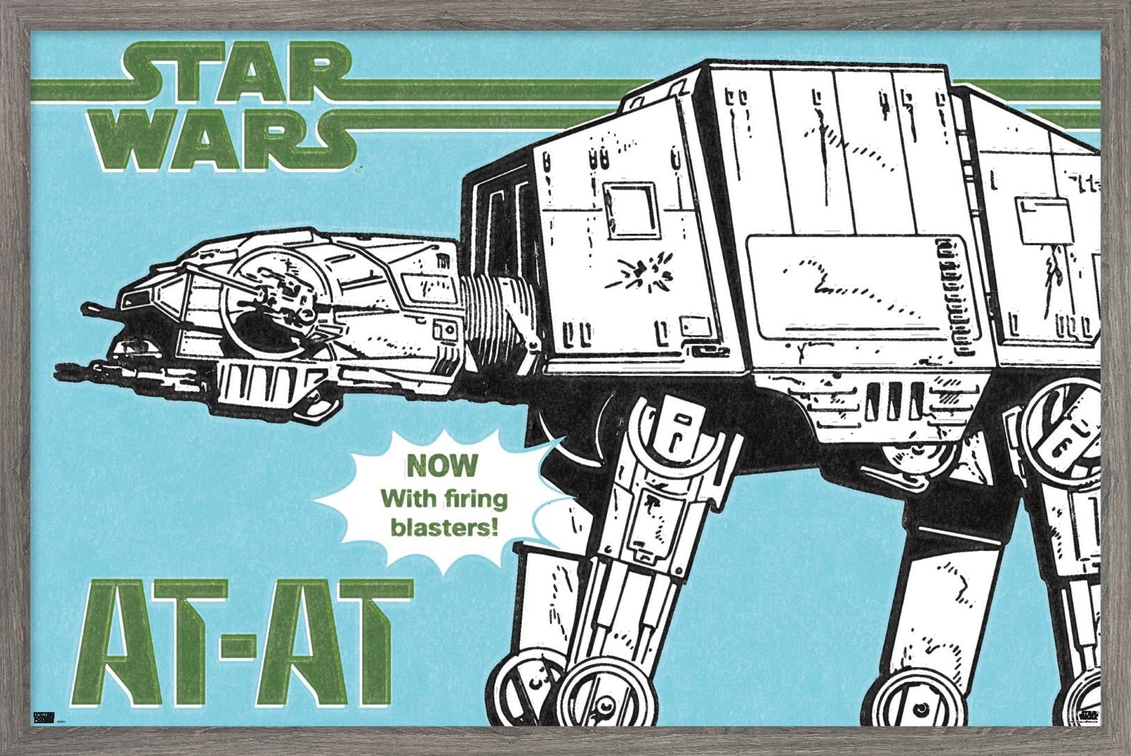 Star Wars: New Vintage - AT-AT Wall Poster, 22.375" x 34" Framed ...
