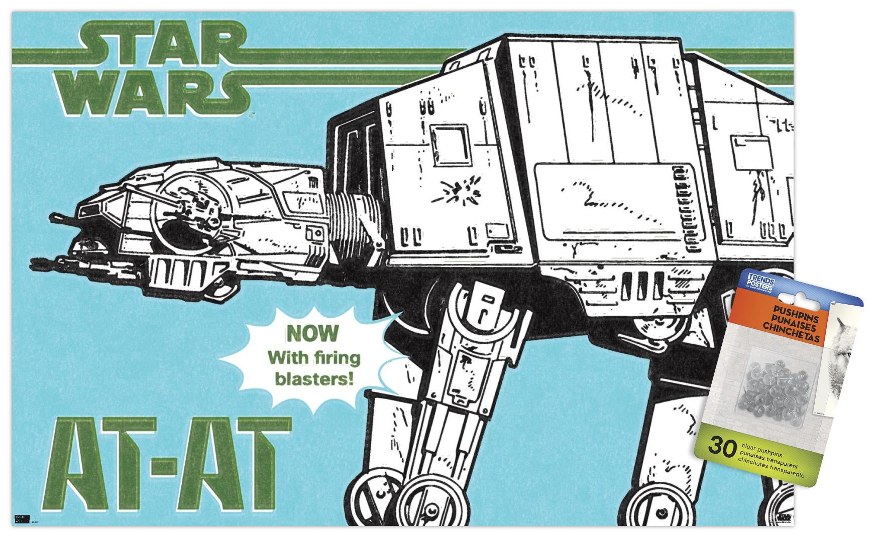 Star Wars: New Vintage - AT-AT Wall Poster with Push Pins, 14.725" x 22 ...
