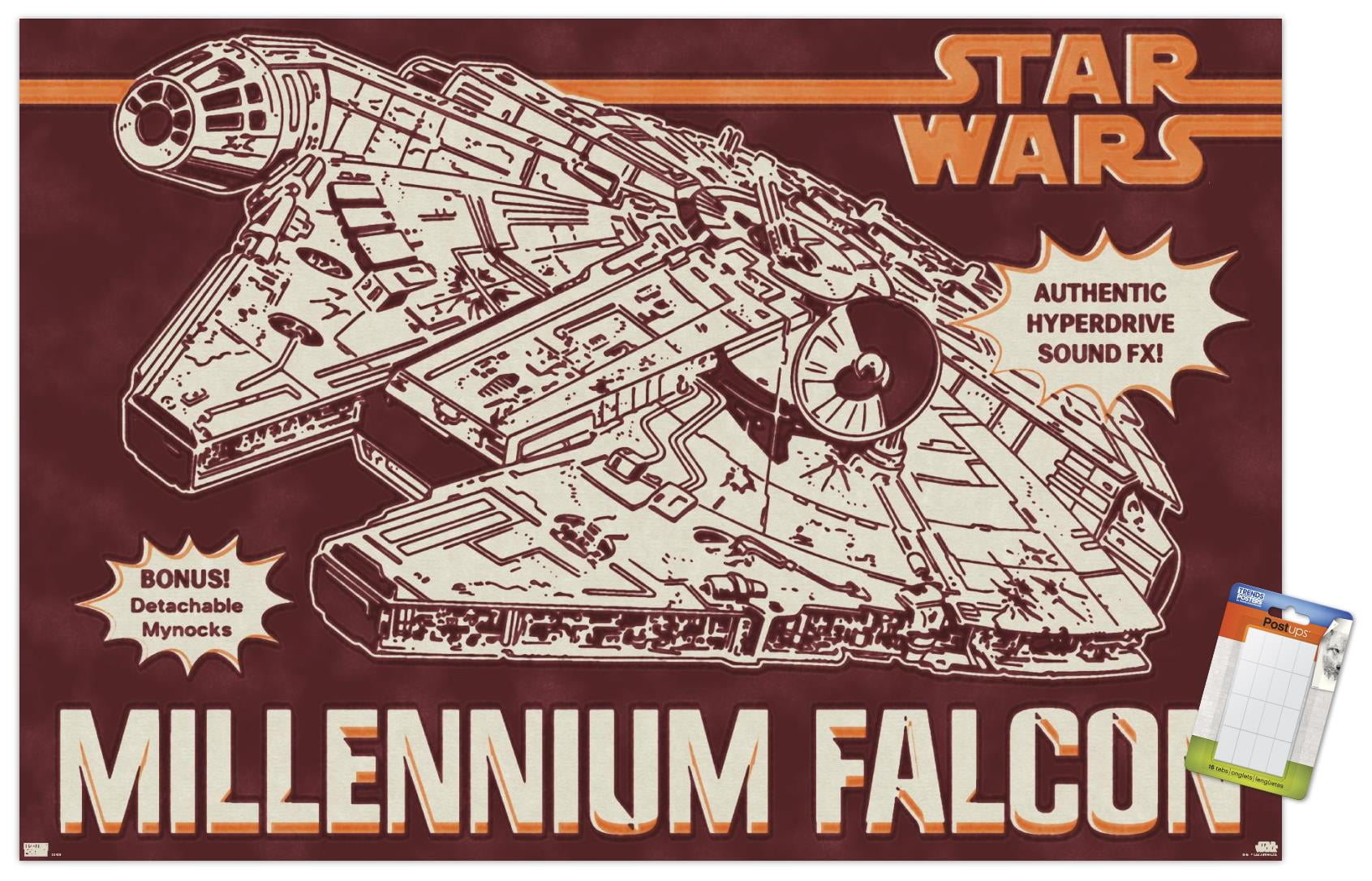 Star Wars: New Vintage - Millennium Falcon Wall Poster, 14.725" x 22. ...