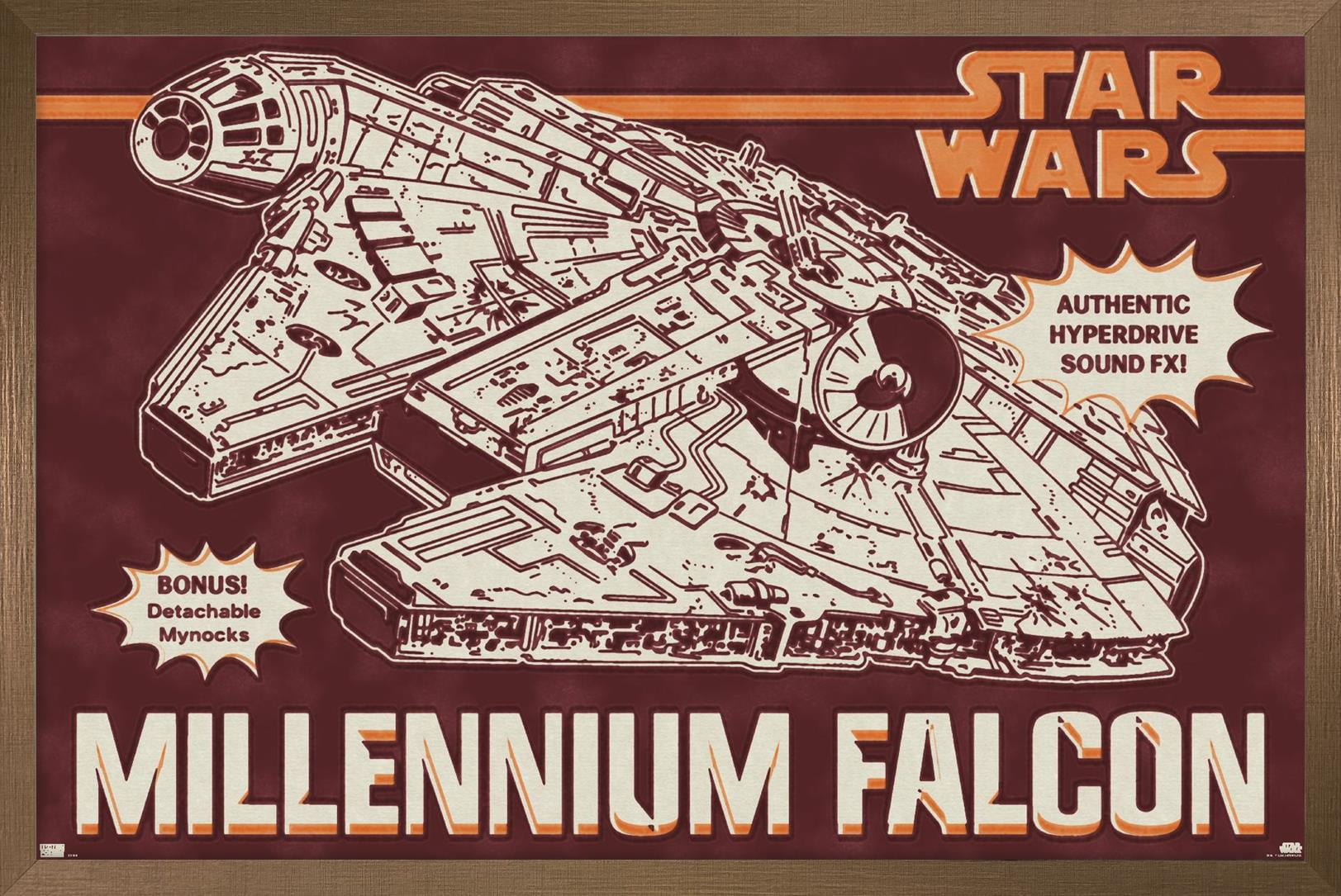 Star Wars: New Vintage - Millennium Falcon Wall Poster, 22.375" x 34 ...