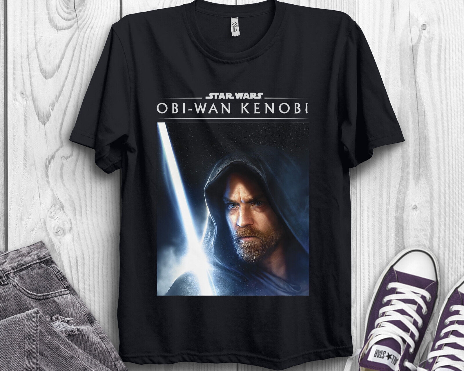 Star Wars Obi-Wan Kenobi Big Face Lightsaber Unisex Adult T-shirt Kid ...