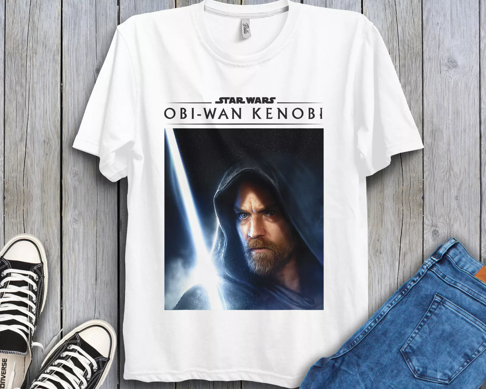 Star Wars Obi-Wan Kenobi Big Face Lightsaber Unisex Adult T-shirt ...