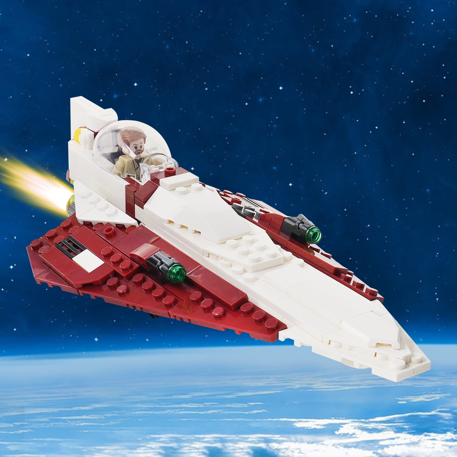 Star Wars Obi-Wan's Jedi Starfighter Building Block Figure Moc Bricks ...