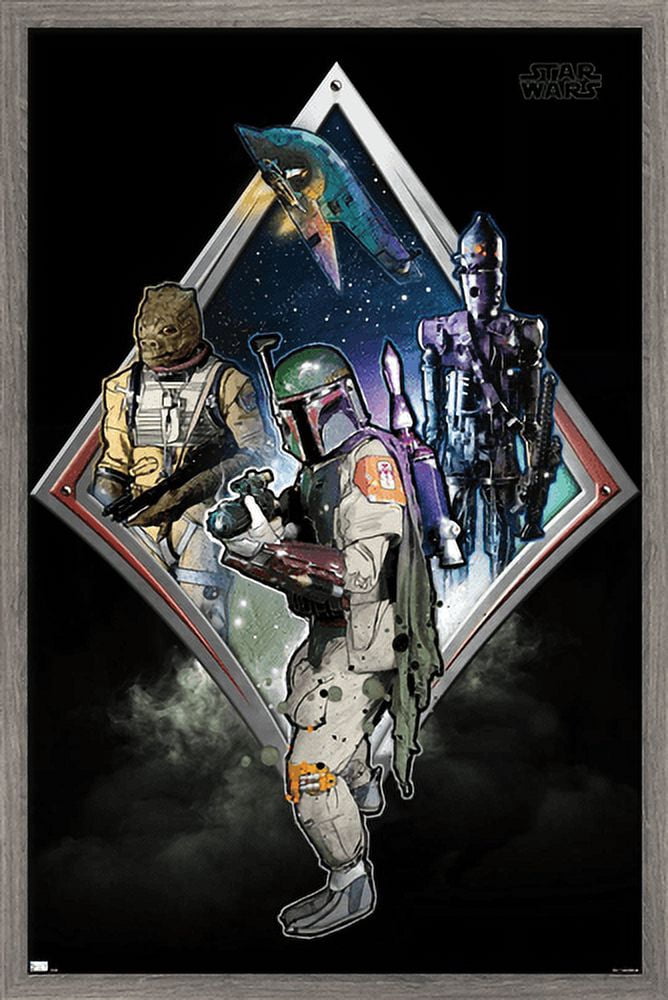 Star Wars: Original Trilogy - Bounty Hunters Badge Wall Poster, 22.375 ...