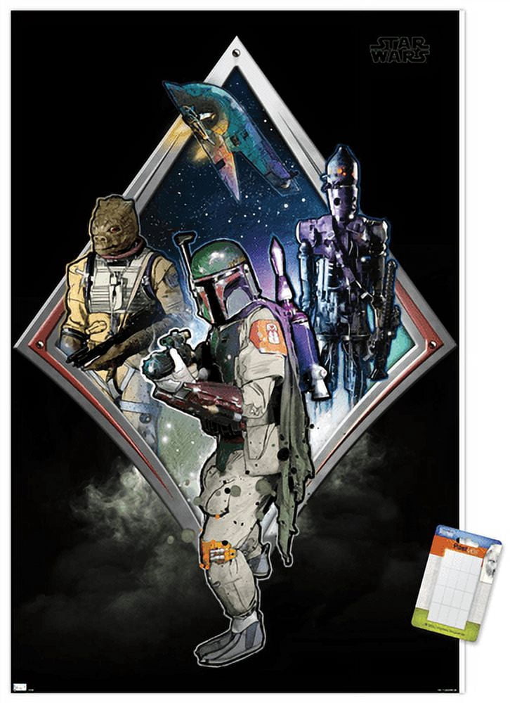 Star Wars: Original Trilogy - Bounty Hunters Badge Wall Poster, 22.375 ...