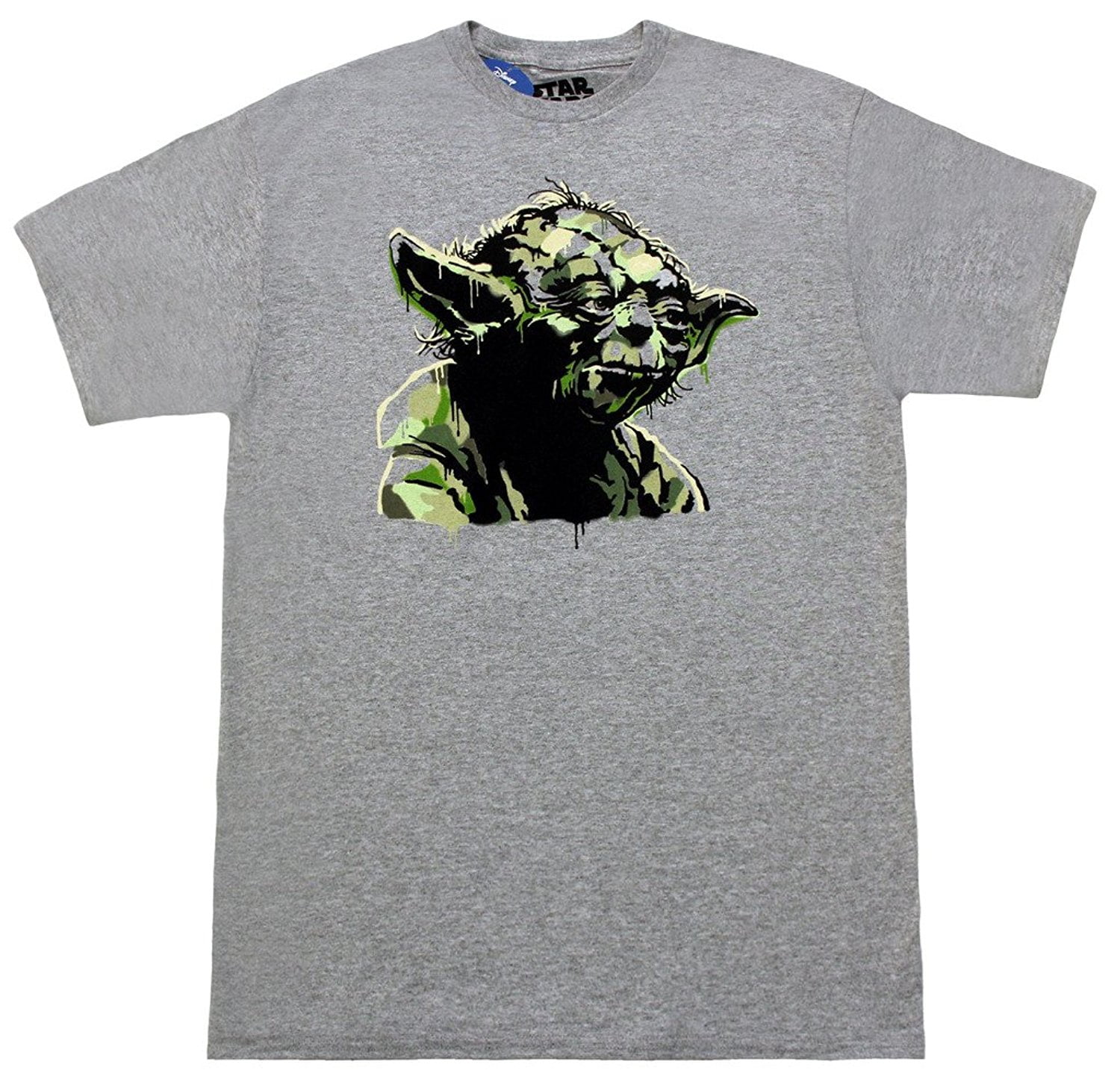 Star Wars Painted Yoda Heather Gray T-Shirt - Walmart.com