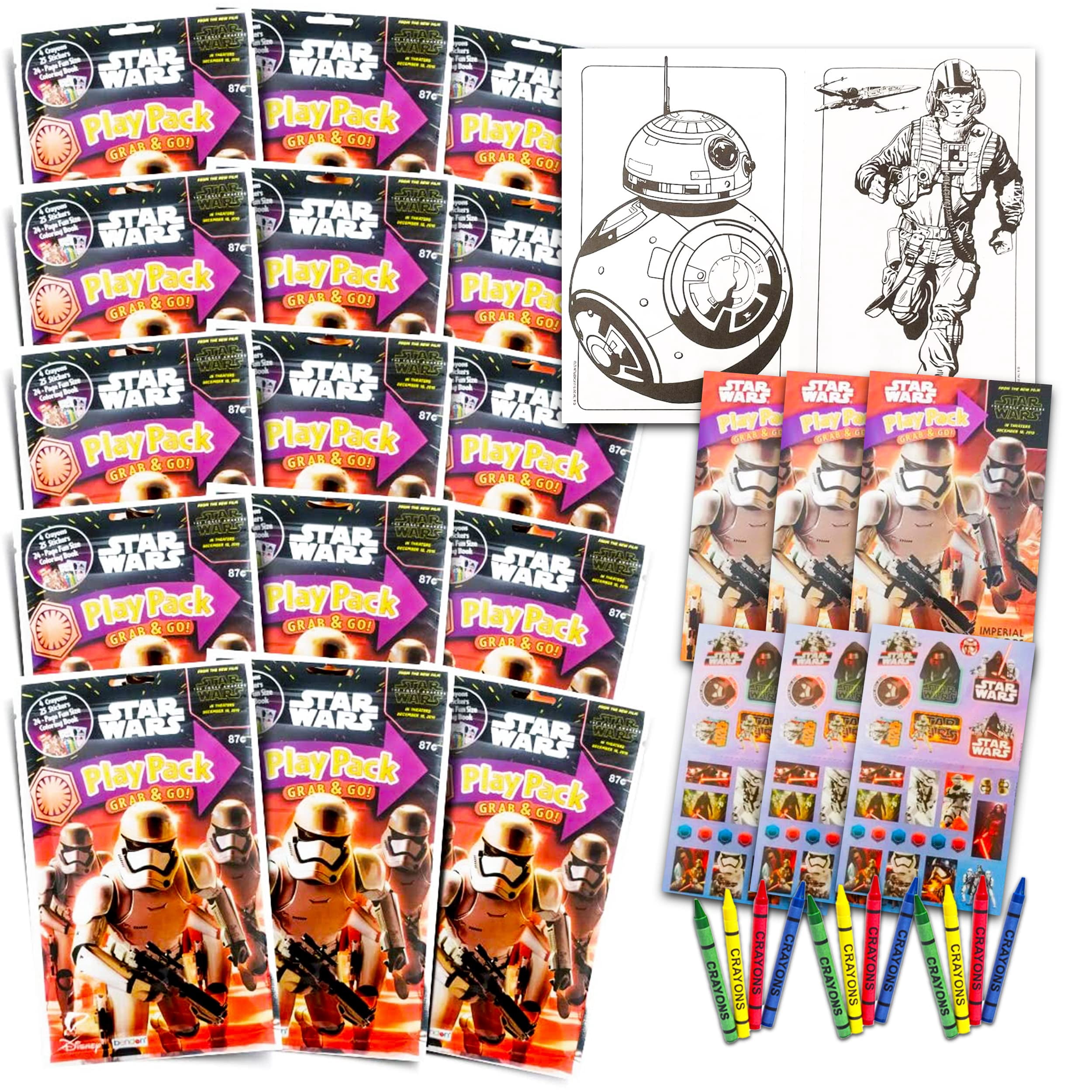 Star Wars Party Favors MMF7 Set of 15 Kids Play Packs Fun Coloring Book ...