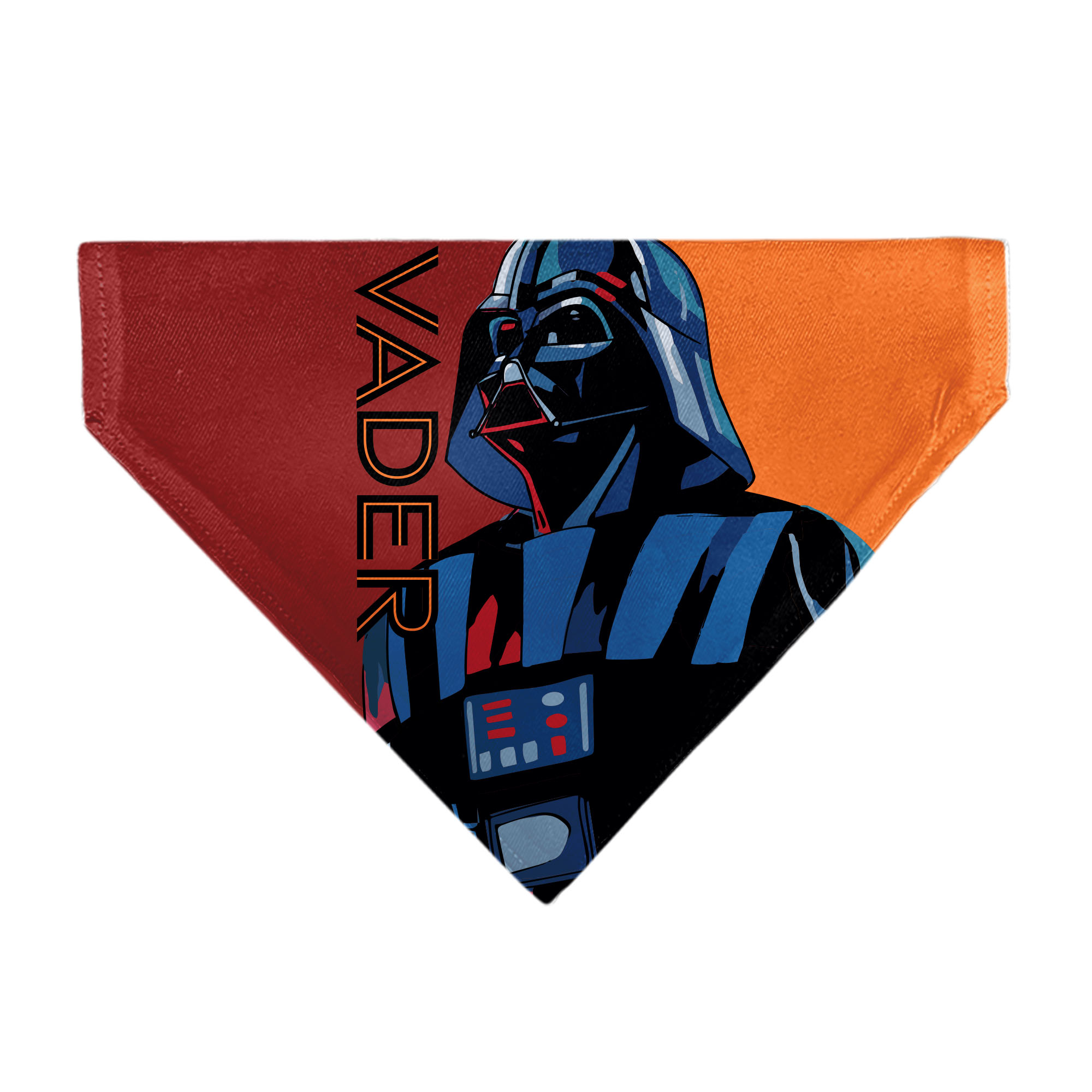 Star Wars Pet Bandana Star Wars Vader Text and Pop Art Pose Red Orange ...
