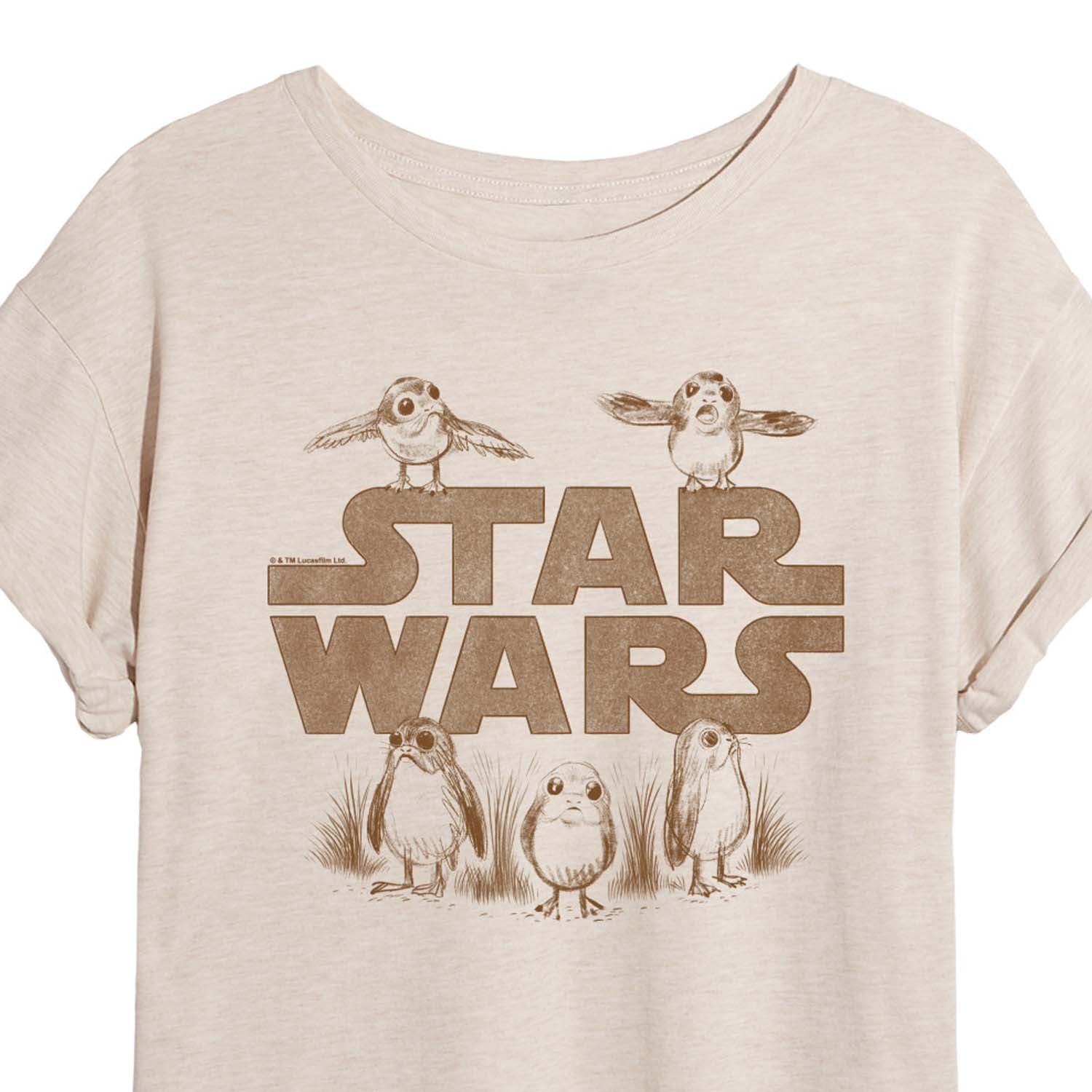 Star Wars - Porg Logo - Juniors Oversized Graphic T-Shirt - Walmart.com
