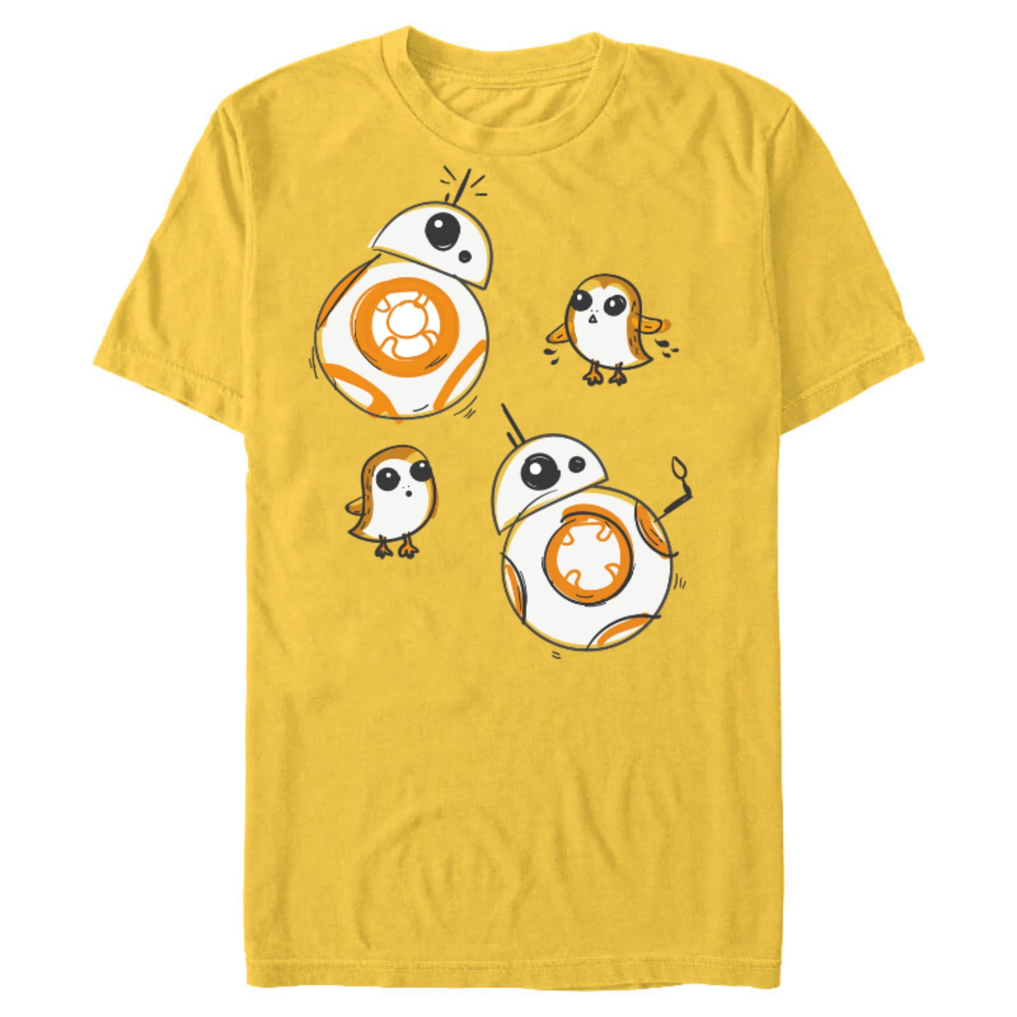 Star Wars Porg and BB-8 Doodle - Short Sleeve Blended T-Shirt for ...