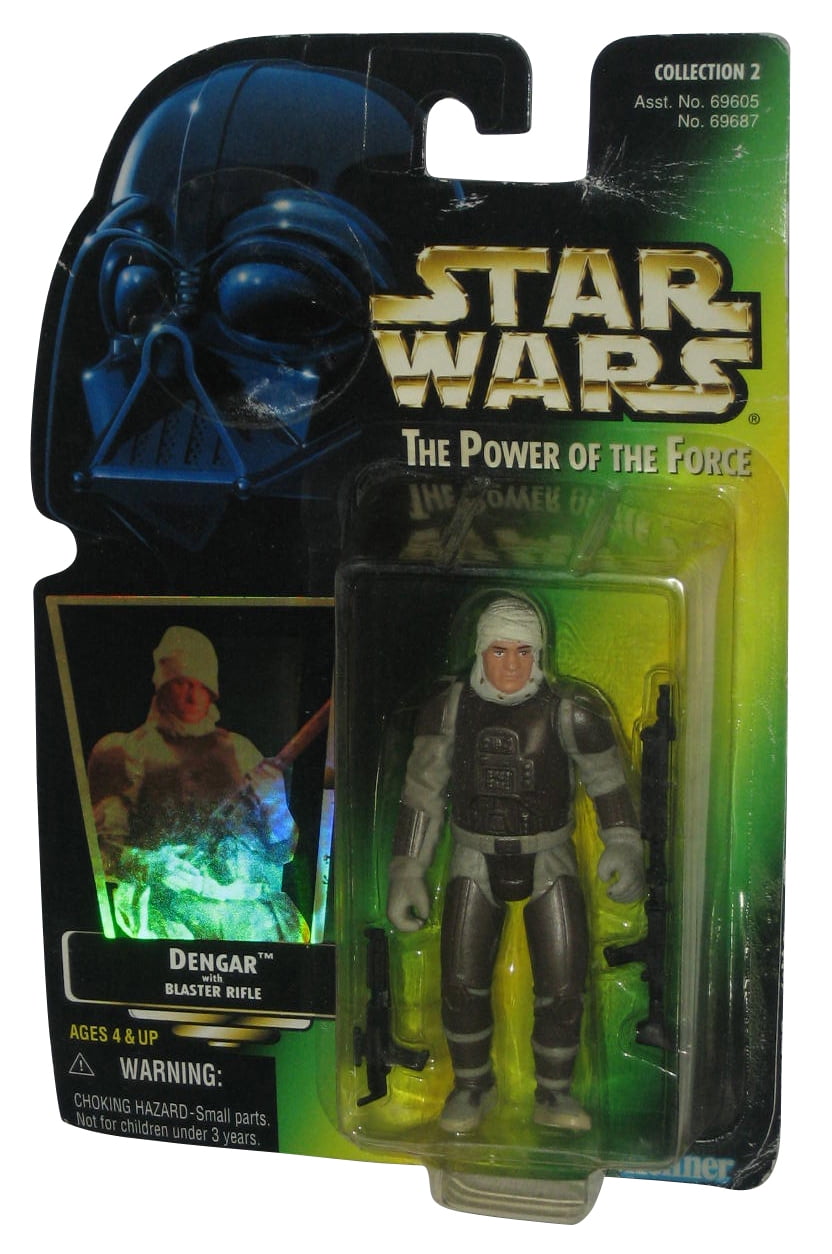Star Wars Power of The Force Dengar Green Card Figure and Blaster Rifle ...