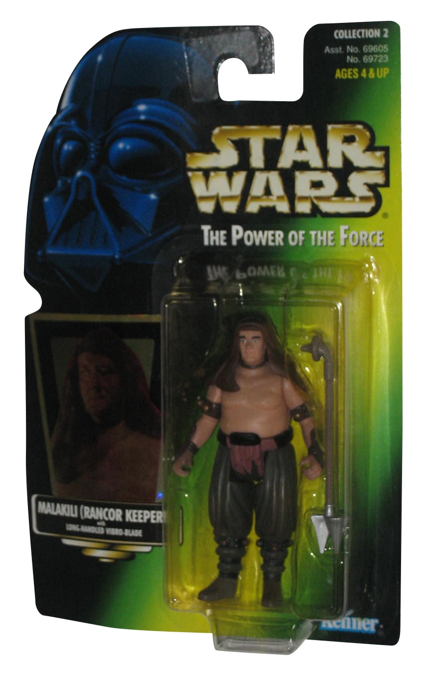 Star Wars Power of The Force Malakili Rancor Keeper Green Card Figure ...