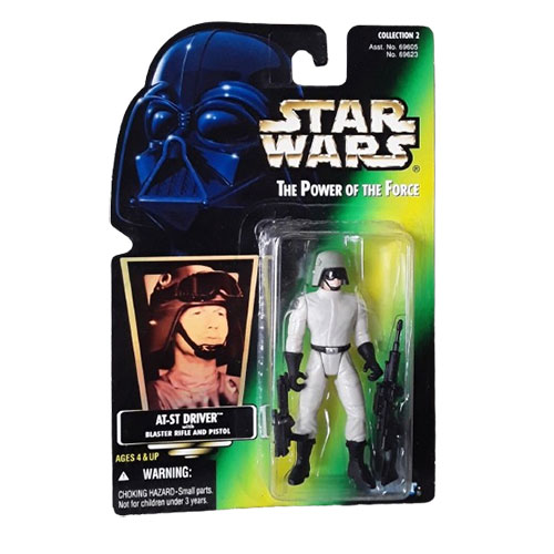 Star Wars - Power of the Force Action Figure - AT-ST DRIVER (Green HOLO ...