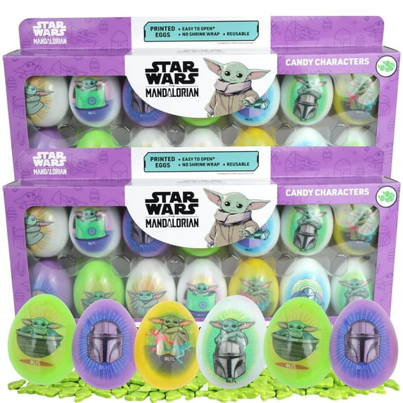 Star Wars Pre-Filled Printed Easter Eggs, Easter Egg Hunt Candy, Pack of 2, 2.74 Ounces per Box ...