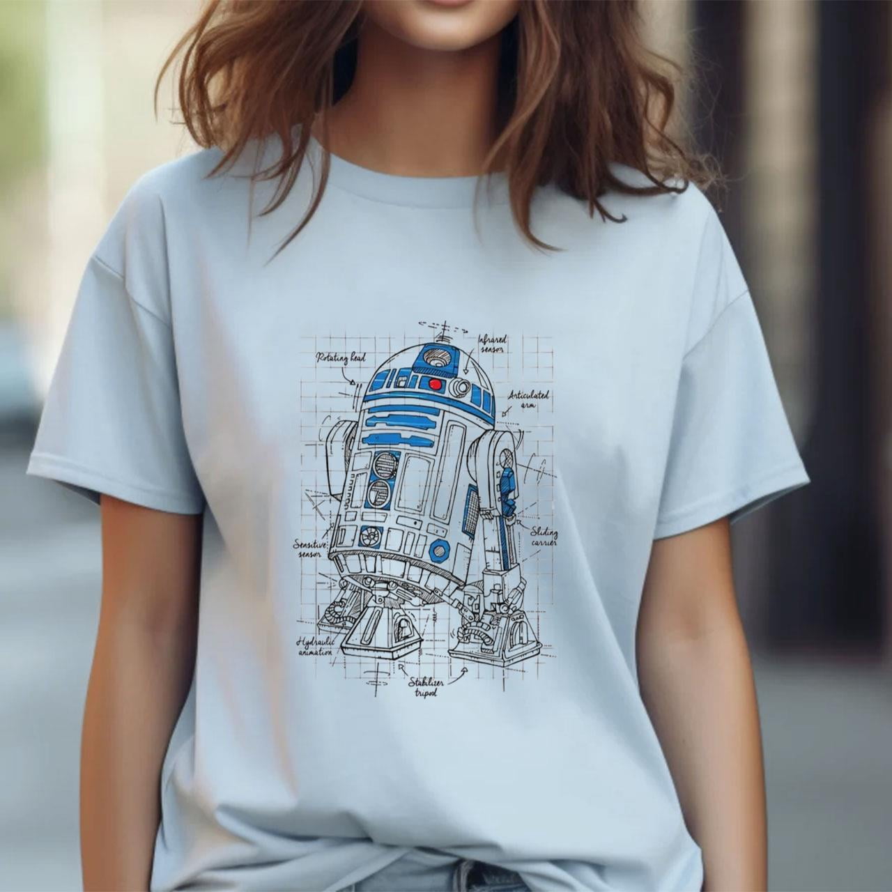 Star Wars R2-D2 Astromech Droid Schematic Vintage T-shirt, The Last ...