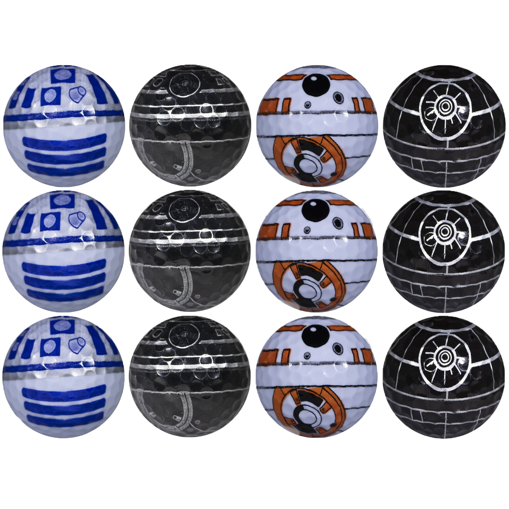 Star Wars R2-D2, Death Star, BB8, BB9E Combo Golf Balls - 12-Pack ...