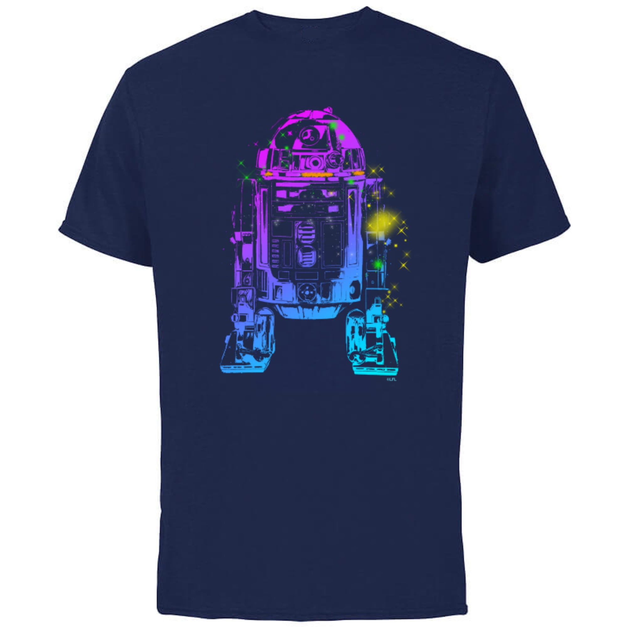 Star Wars R2-D2 Neon Gradient - Short Sleeve Cotton T-Shirt for Adults ...