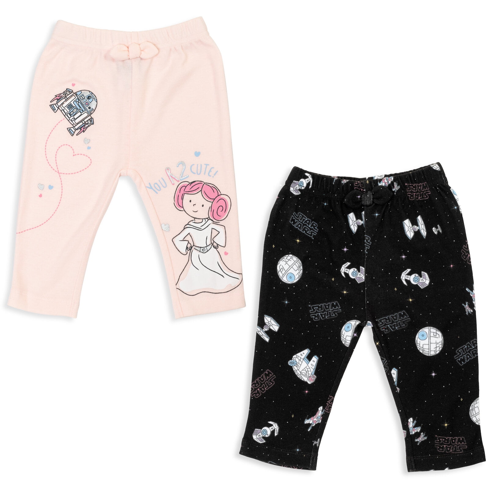Star Wars R2-D2 Princess Leia Infant Baby Girls 2 Pack Pants Newborn to ...
