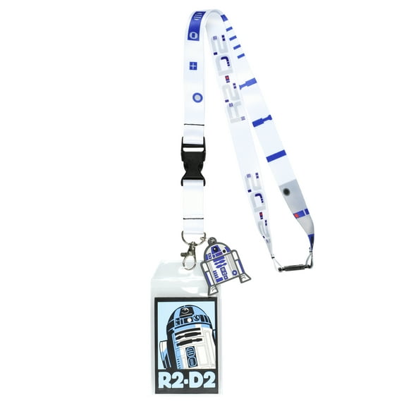 Star Wars R2-D2 Robot Droid Lanyard ID Badge Holder With 2.5" Rubber ...