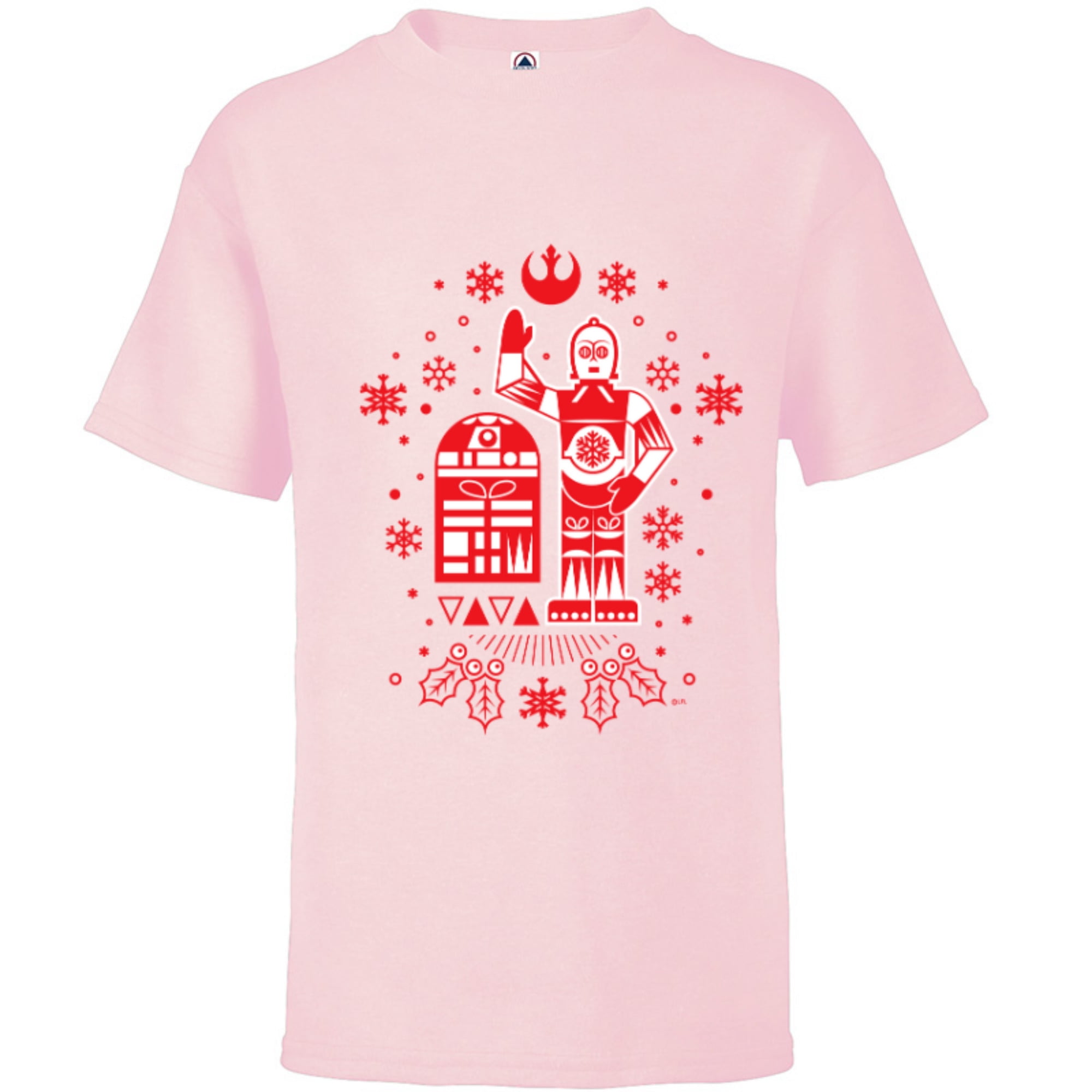 Star Wars R2-D2 and C-3PO Christmas Nordic Print Red - Short Sleeve T ...