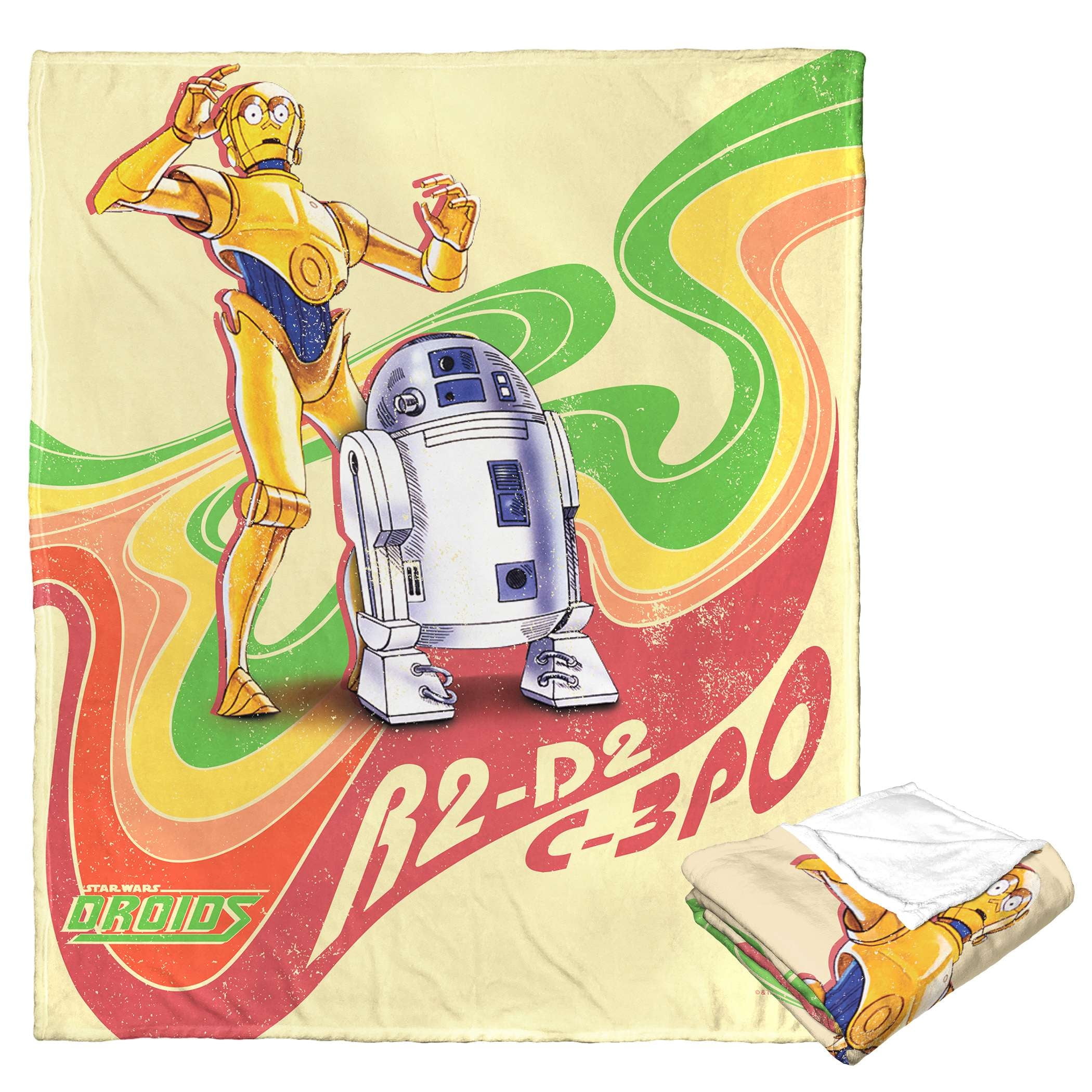 Star Wars Retro Rainbow Droids Kids Silk Touch Throw Blanket - Walmart.com