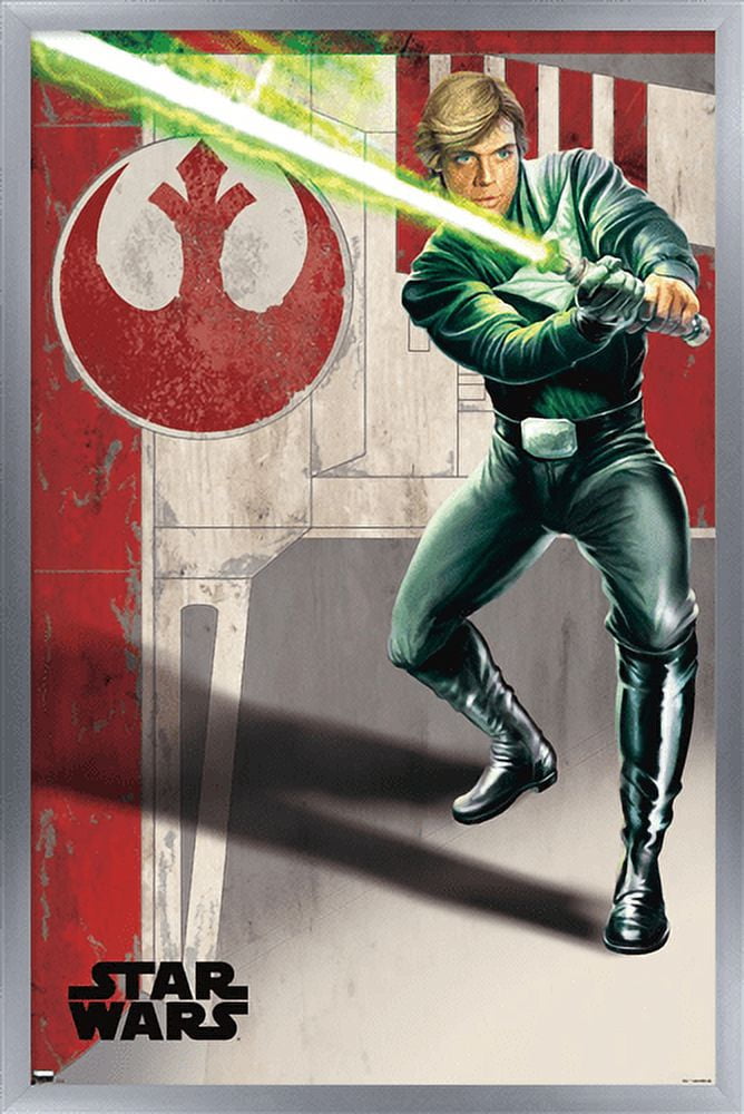 Star Wars: Return of the Jedi - Luke Wall Poster, 22.375" x 34", Framed ...