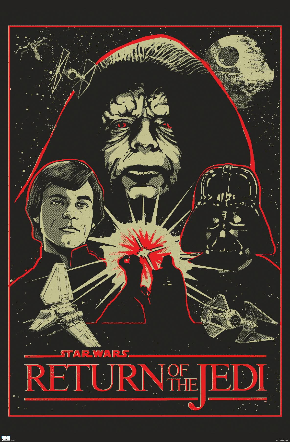 Star Wars: Return of the Jedi - Red Outline Illustration Wall Poster ...