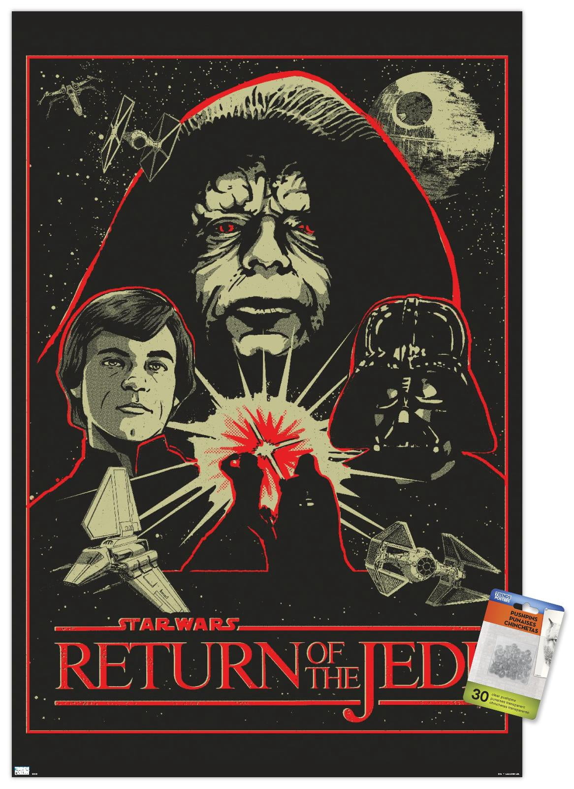 Star Wars: Return of the Jedi - Red Outline Illustration Wall Poster ...