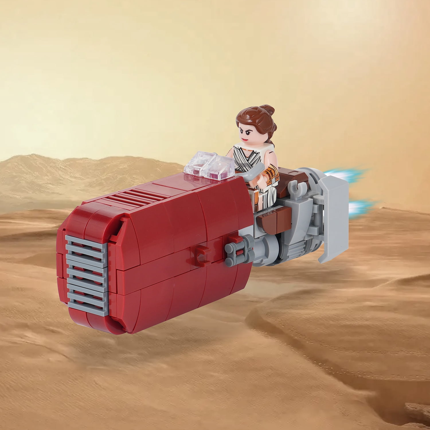 Star Wars Rey &Flying Motorcycles Building Block Figure Moc Bricks 132 Pcs - Walmart.com