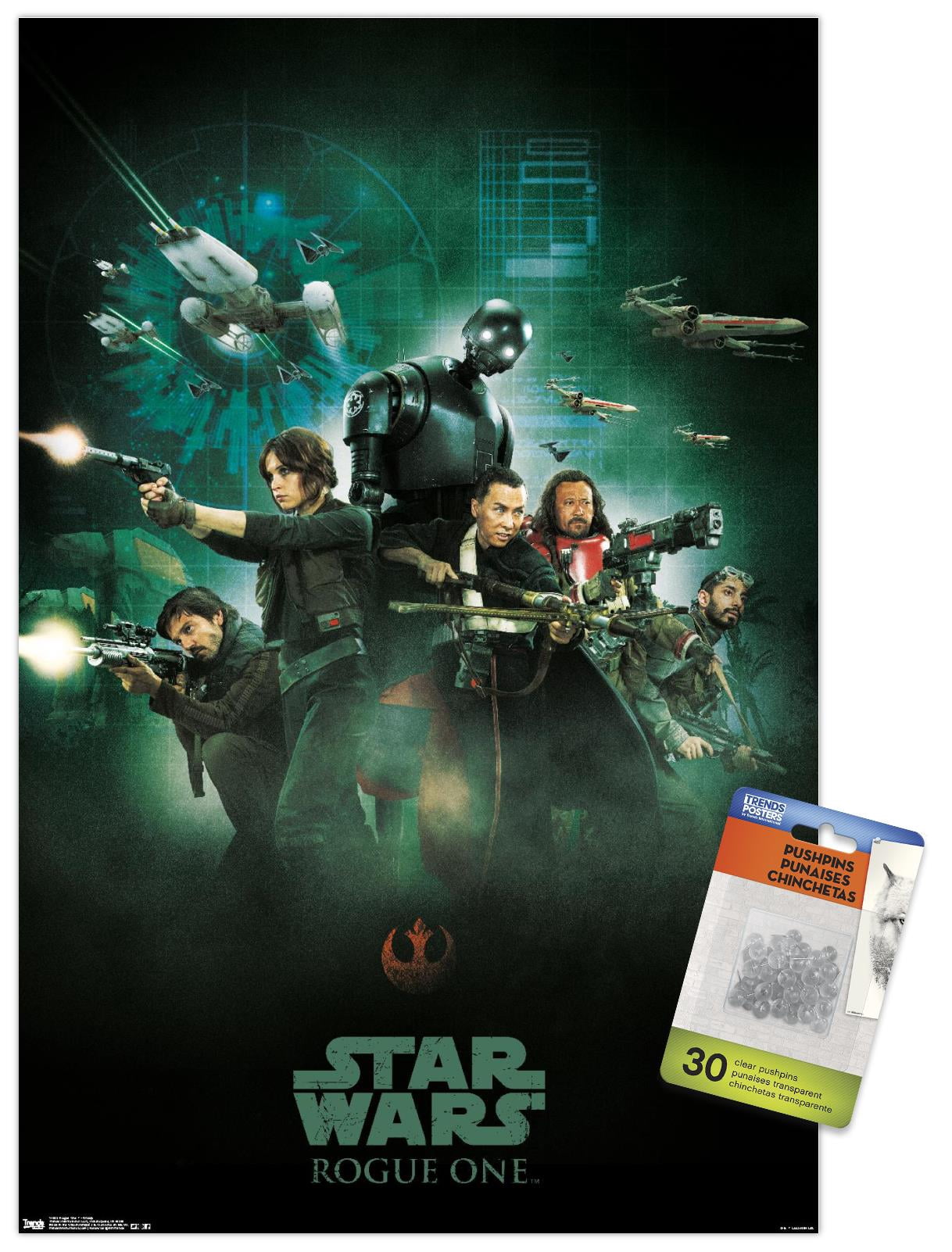 Star Wars: Rogue One - Group Wall Poster with Push Pins, 14.725" x 22. ...