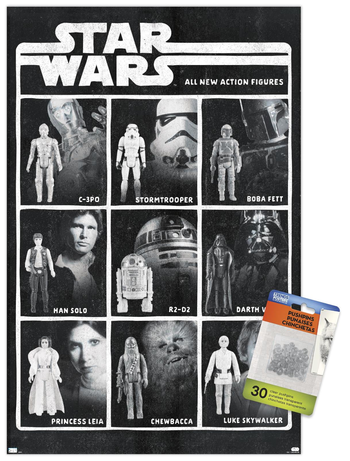 Star Wars: Saga - Action Figures Wall Poster with Pushpins, 14.725" x ...