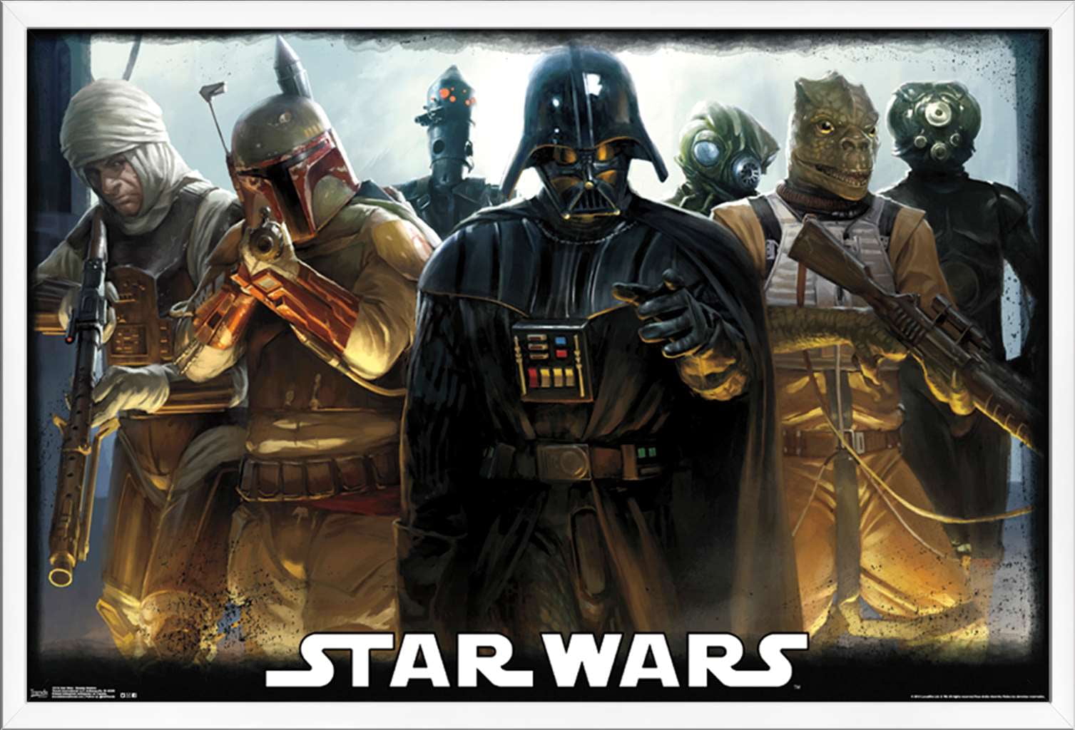Star Wars: Saga - Bounty Hunters Wall Poster, 22.375" x 34", Framed ...