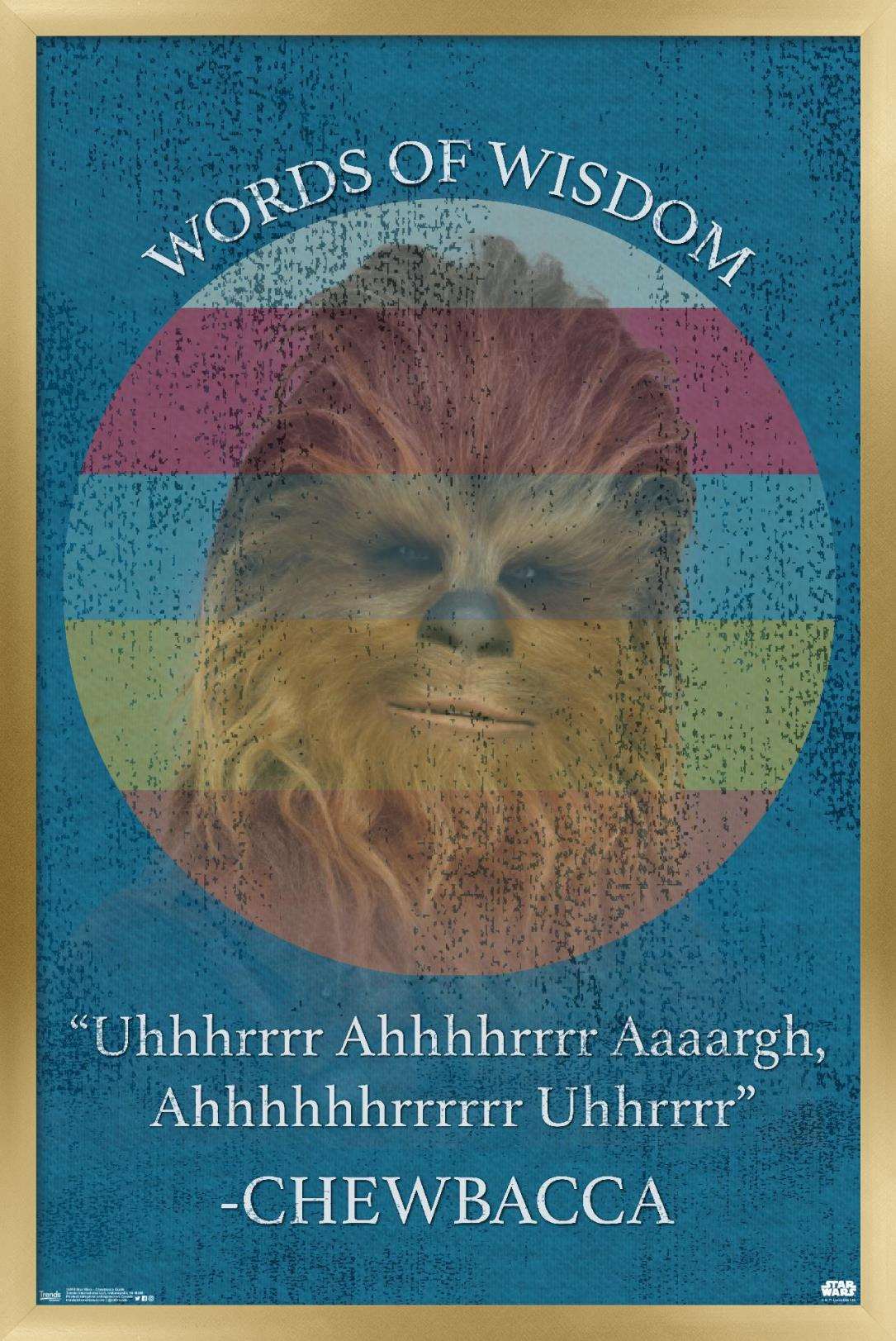 Star Wars: Saga - Chewbacca Quote Wall Poster, 22.375" x 34", Framed ...