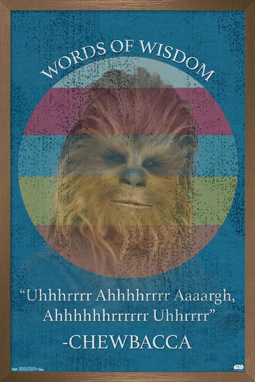 Star Wars: Saga - Chewbacca Quote Wall Poster, 22.375" x 34", Framed ...