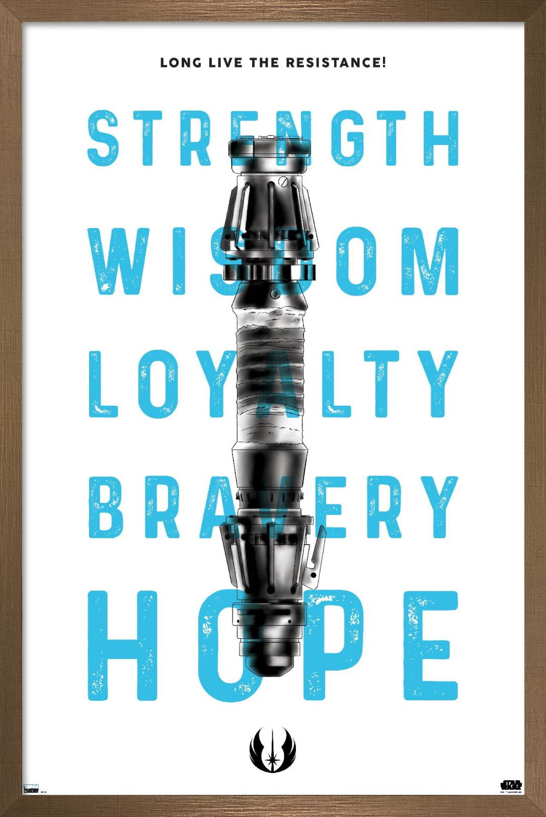 Star Wars: Saga - Lightsaber Text Wall Poster, 22.375" x 34", Framed ...