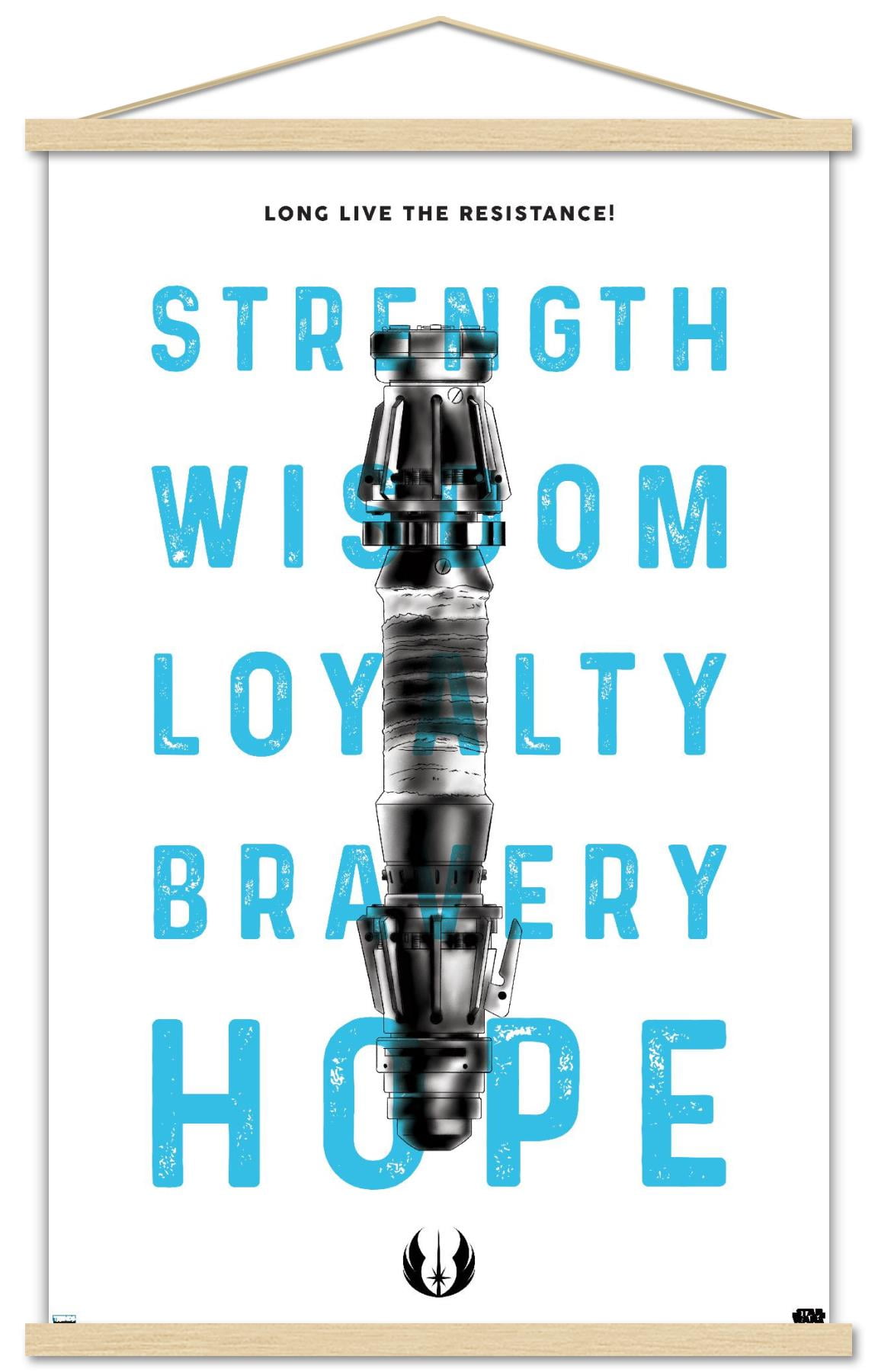 Star Wars: Saga - Lightsaber Text Wall Poster with Wooden Magnetic ...